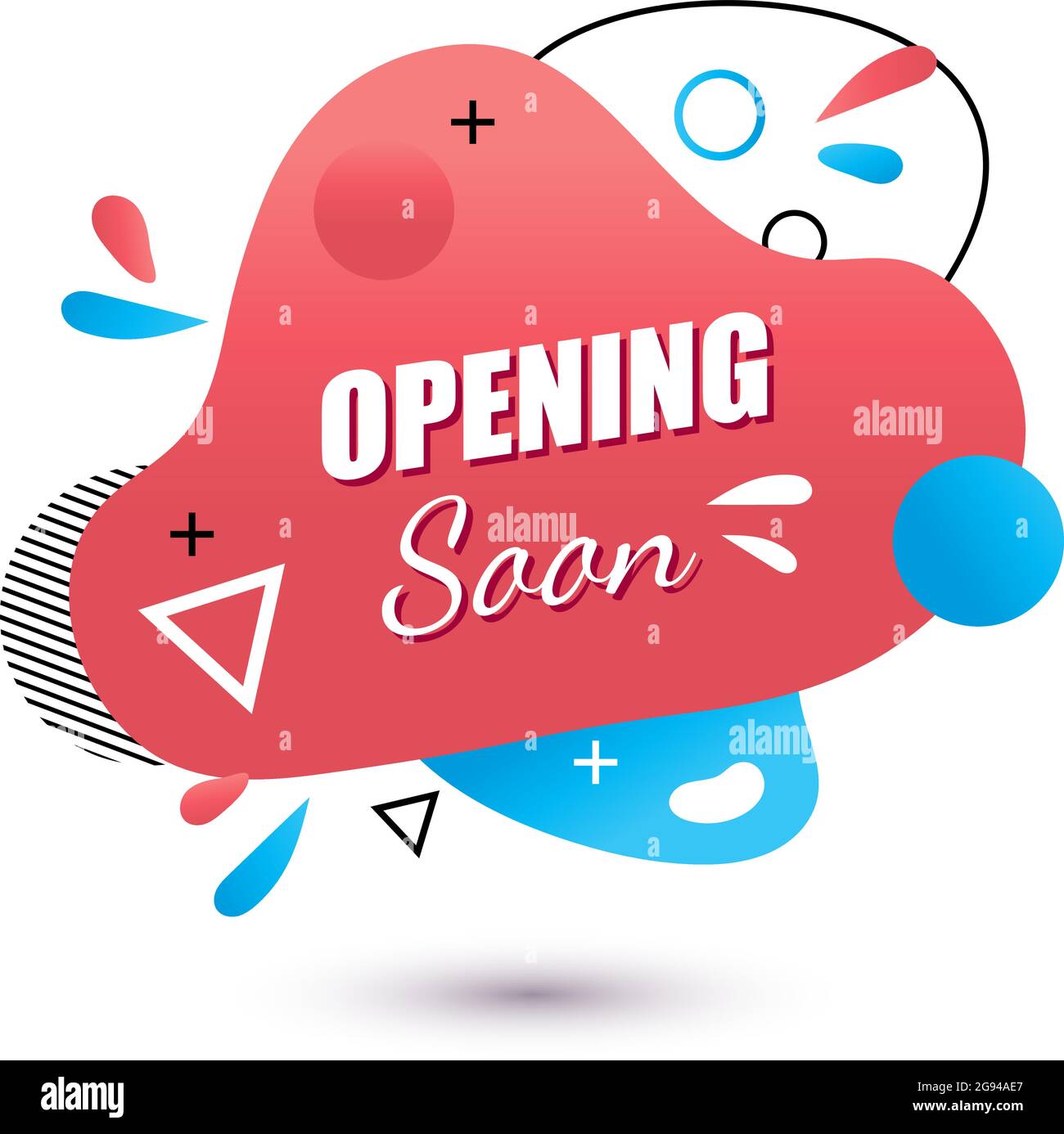 Vector social media tag opening soon. Isolated object on a white ...