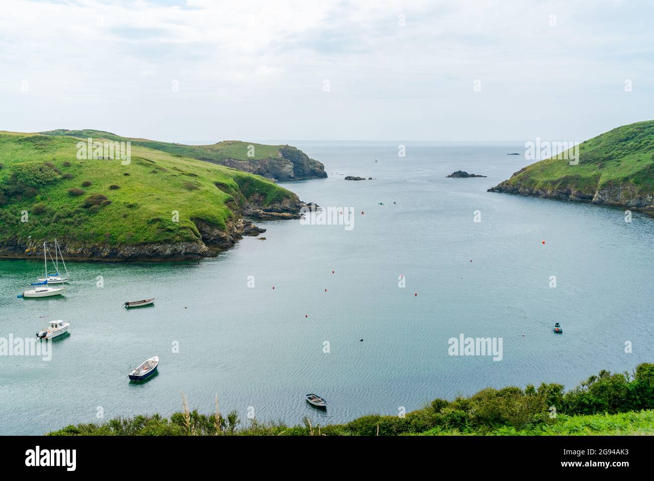 Boats and yachts in Solva harbour, St Brides Bay. Pembrokeshire in ...