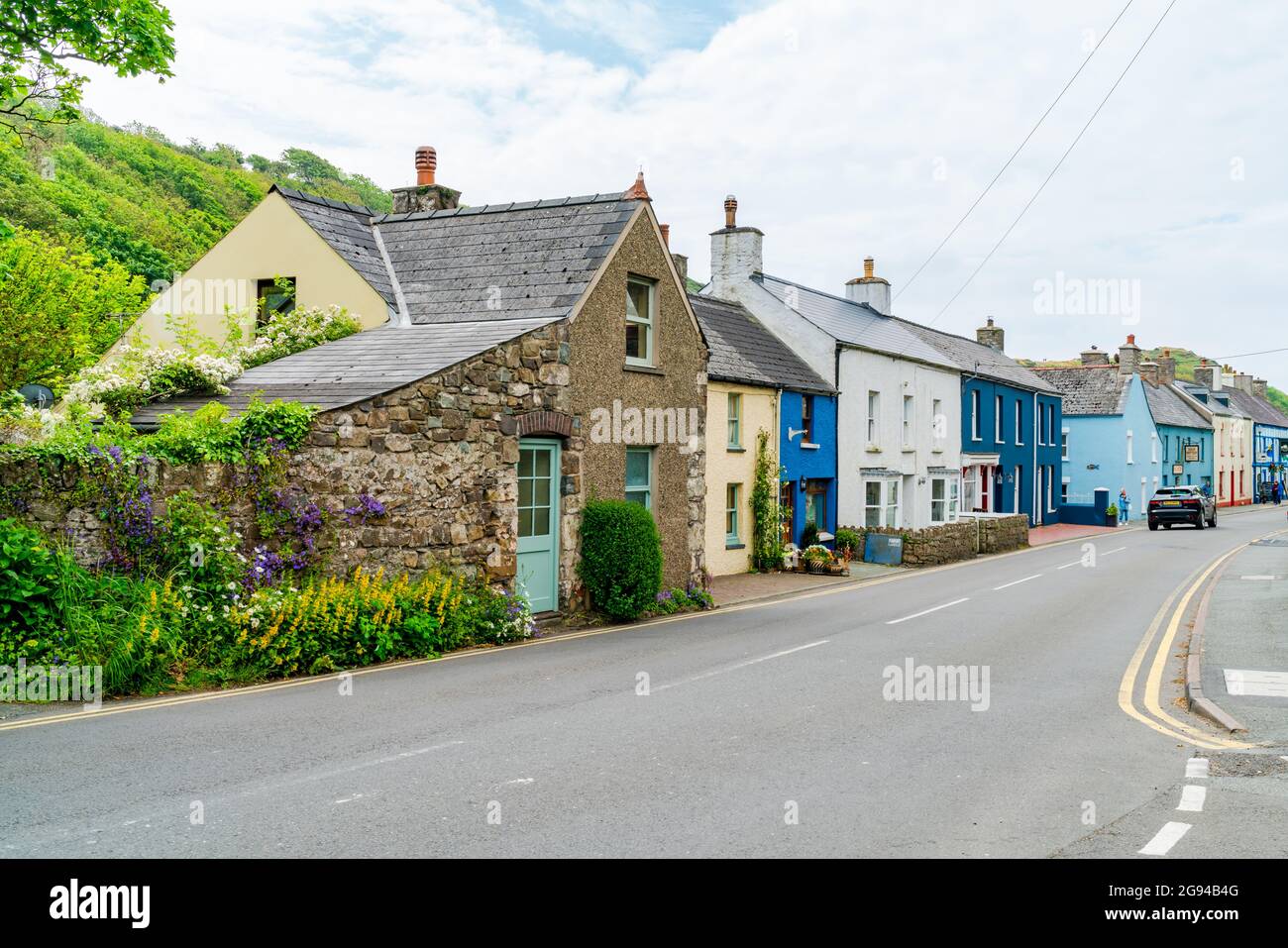 SOLVA, WALES - JUNE 29, 2021: Street view of Solva, a village on the ...