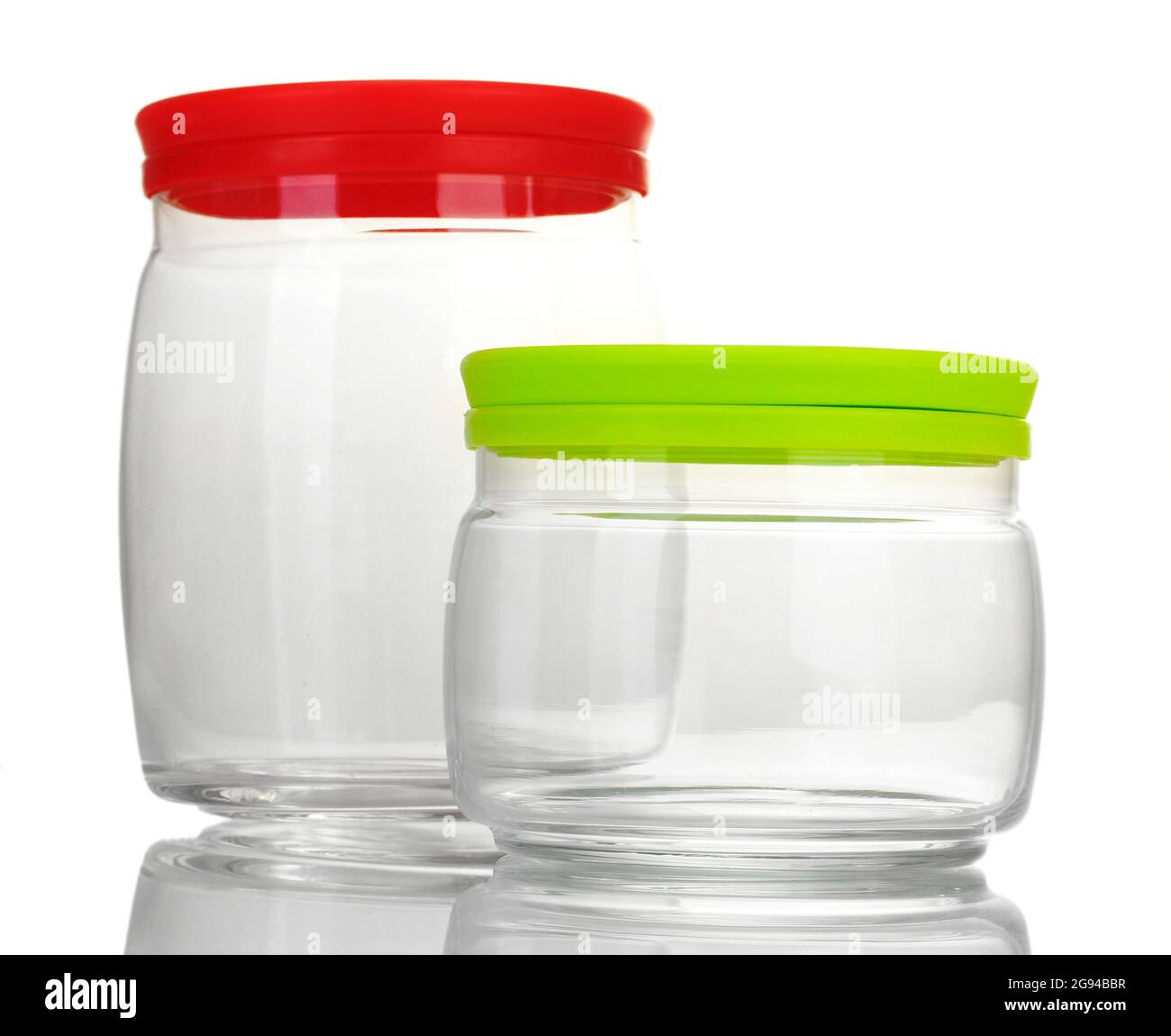 bright empty jars isolated on white Stock Photo - Alamy