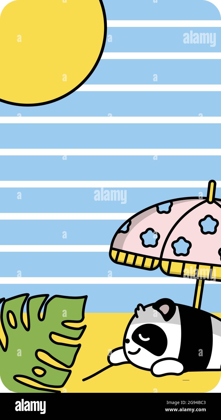 Phone Wallpapers, stories for Instragrams. Little cute panda on summer ...