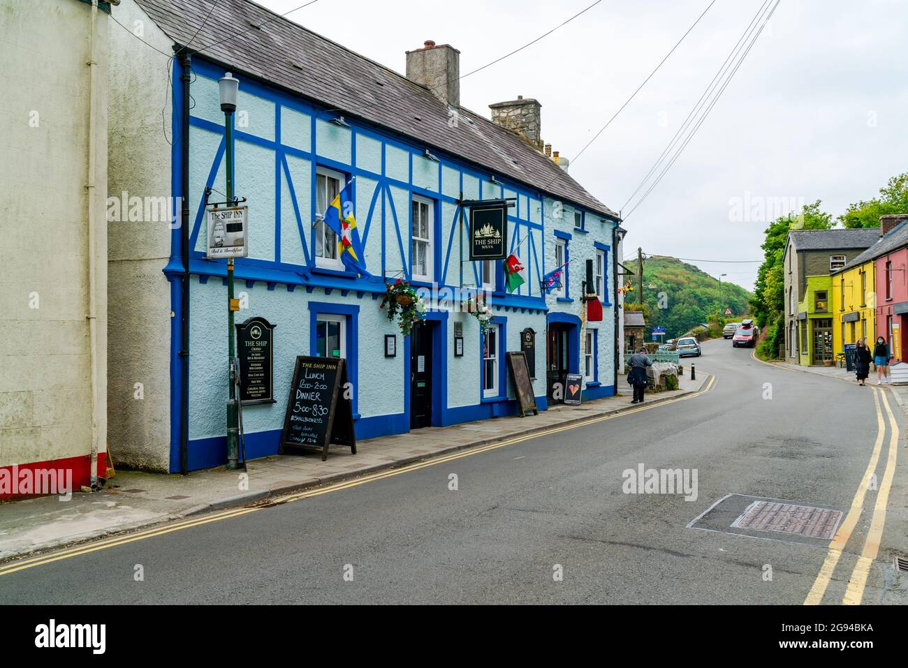 SOLVA, WALES - JUNE 29, 2021: Street view of Solva, a village on the ...