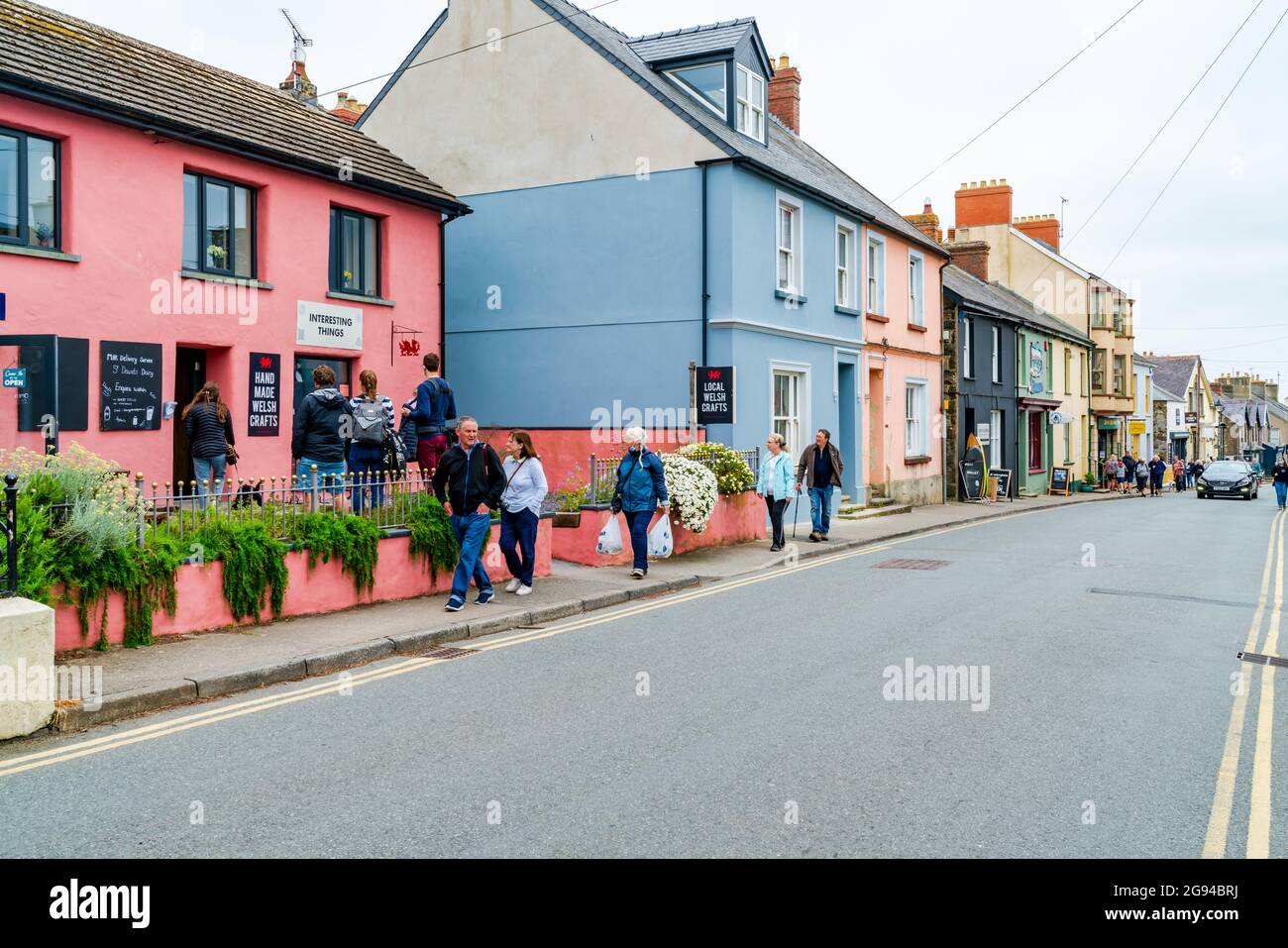 ST DAVIDS, WALES - JUNE 29, 2021: Street view of St Davids, a city in ...