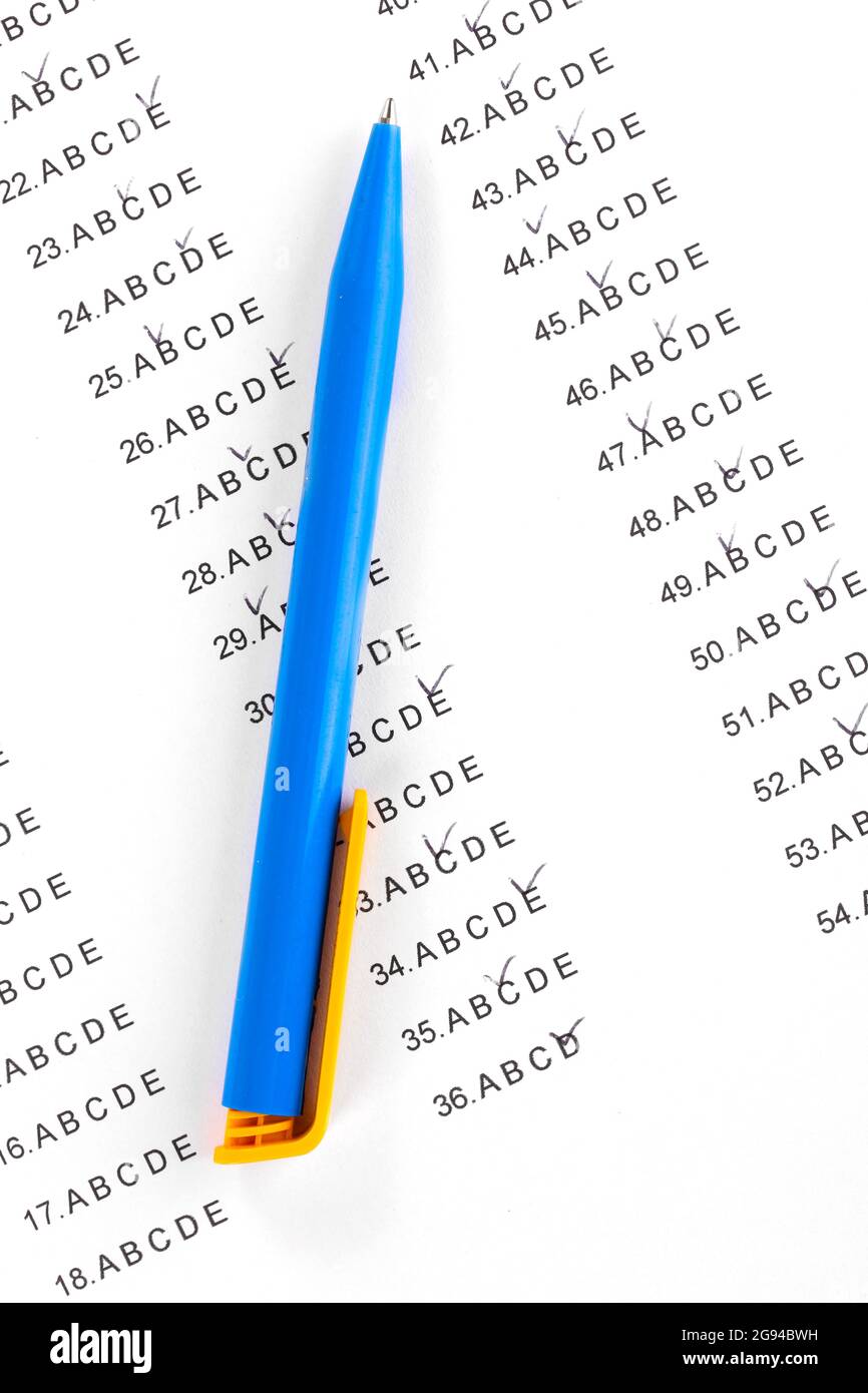 Exam paper correction Cut Out Stock Images & Pictures - Alamy