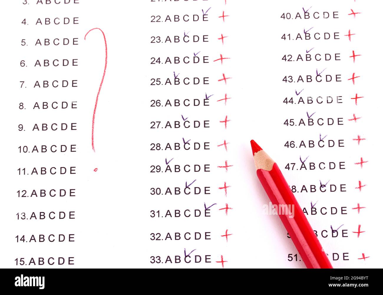 Exam paper correction Cut Out Stock Images & Pictures - Alamy