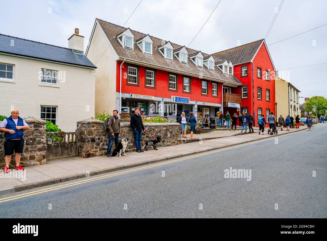 ST DAVIDS, WALES - JUNE 29, 2021: Street view of St Davids, a city in ...