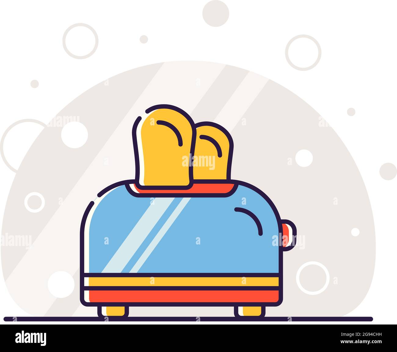 Kitchen electric appliances for cooking. The process of toasting bread ...