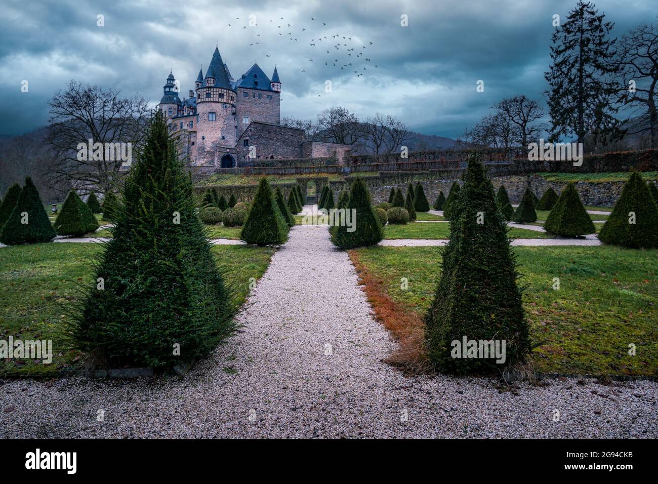 Scenic view of the Burresheim Castle in Sankt Johann, Mayen-Koblenz ...