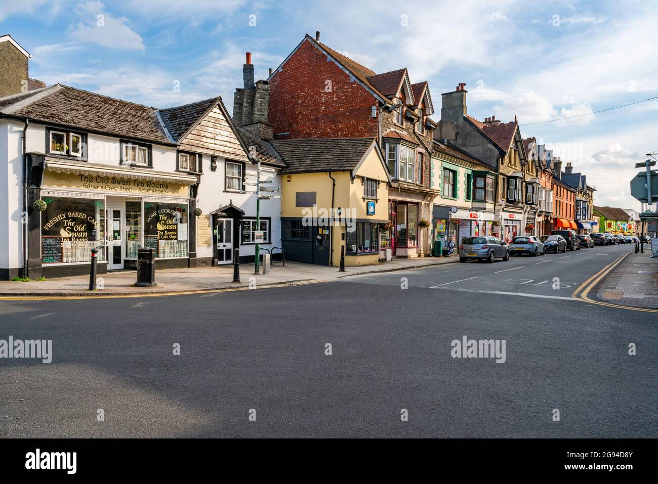 RHAYADER, WALES - JUNE 29, 2021: Rhayader is a market town in Powys ...
