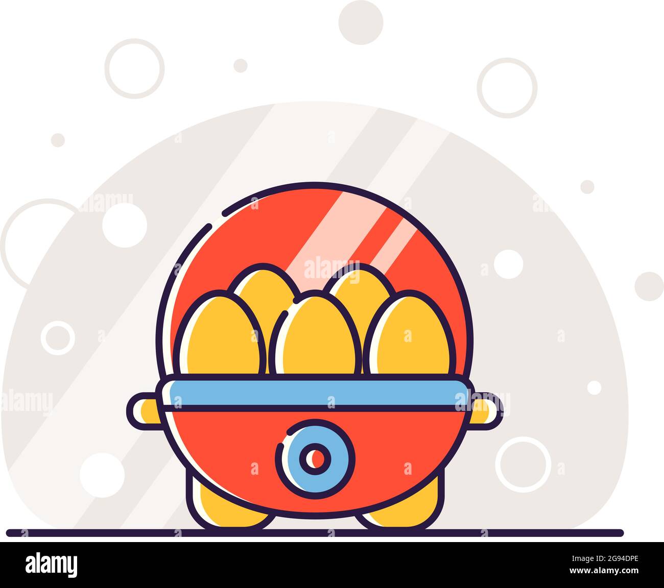 Kitchen electric appliances for cooking. The process of cooking eggs in ...