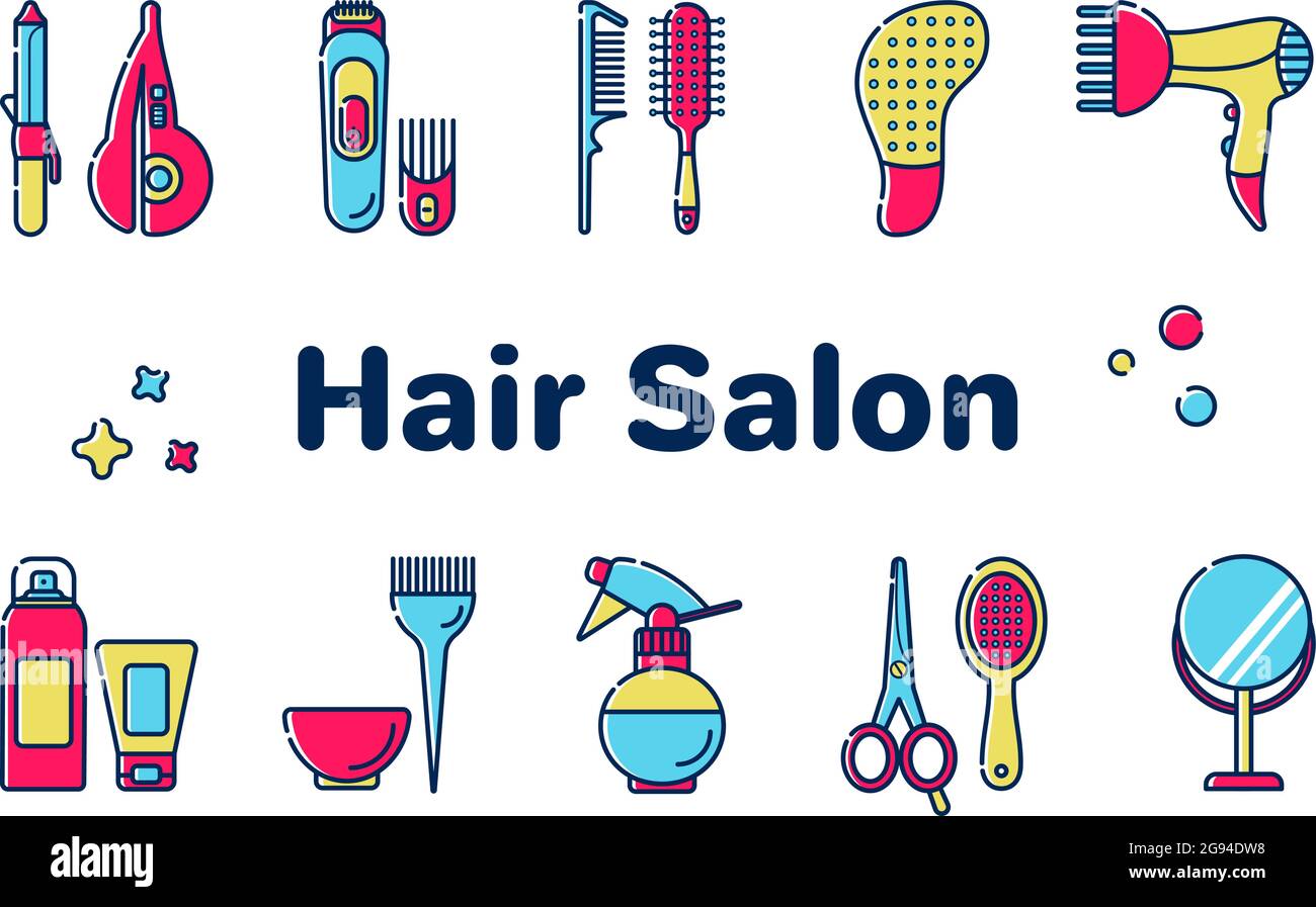 Icons for barber shop. Tools for the master in the beauty salon. Comb ...