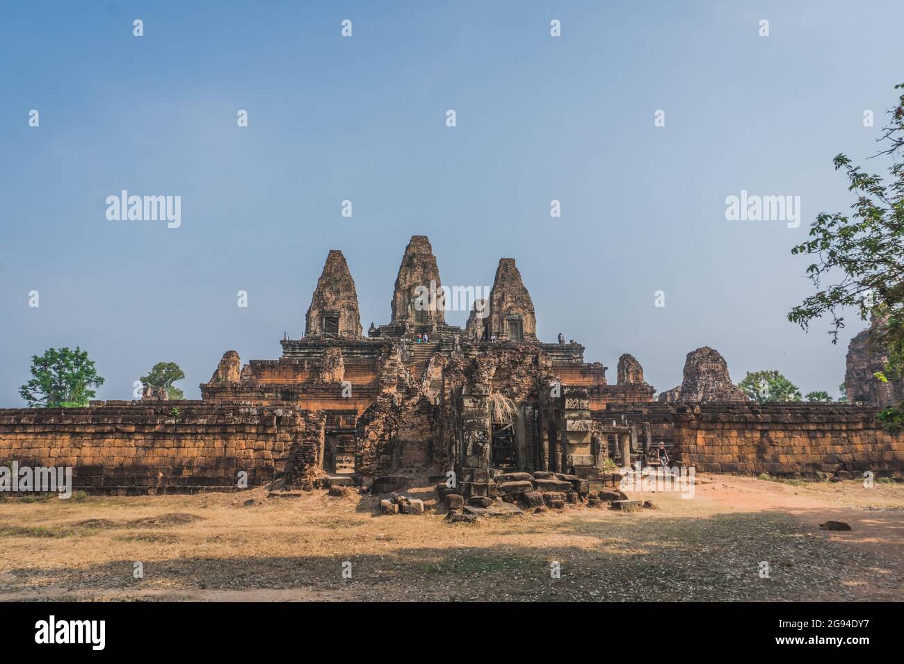 Ancient Angkor Wat Ruins Panorama. East Baray temple. Siem Reap ...
