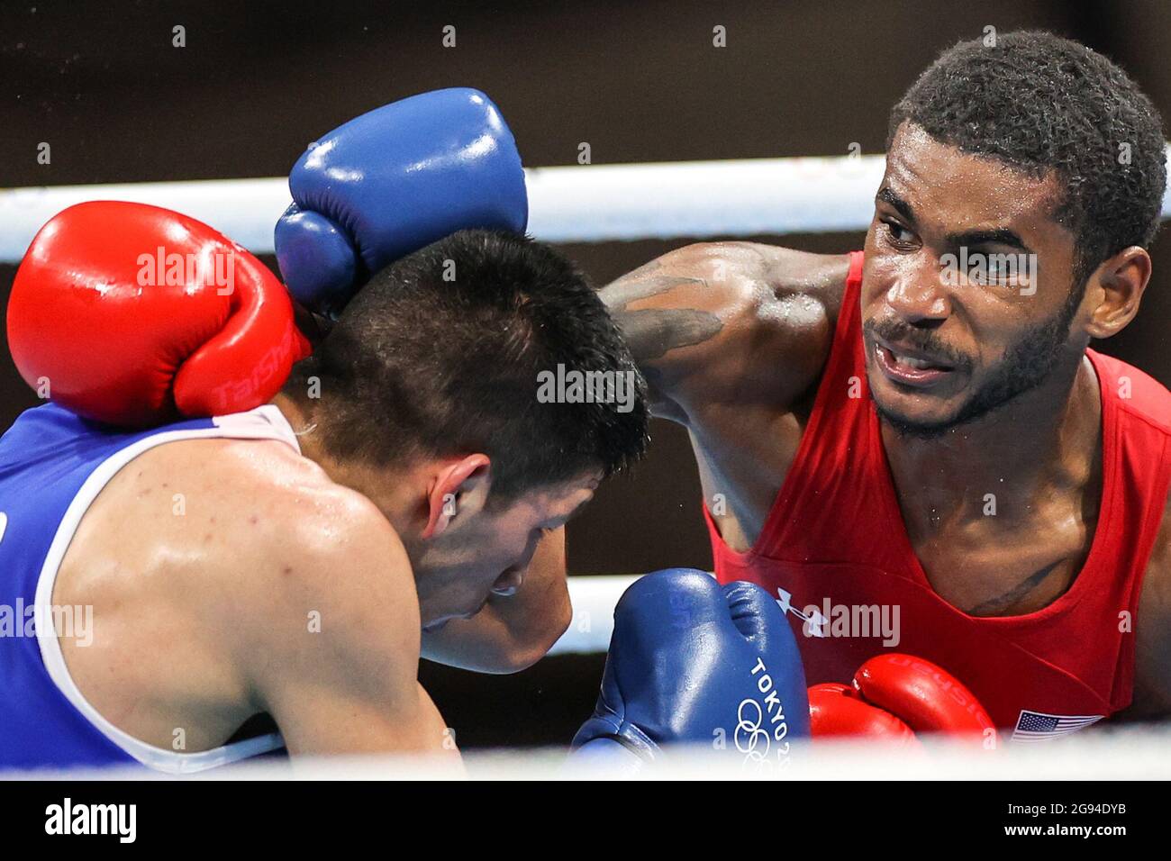 Tokyo, Japan. 24th July, 2021. Delante Johnson(R) of United States ...