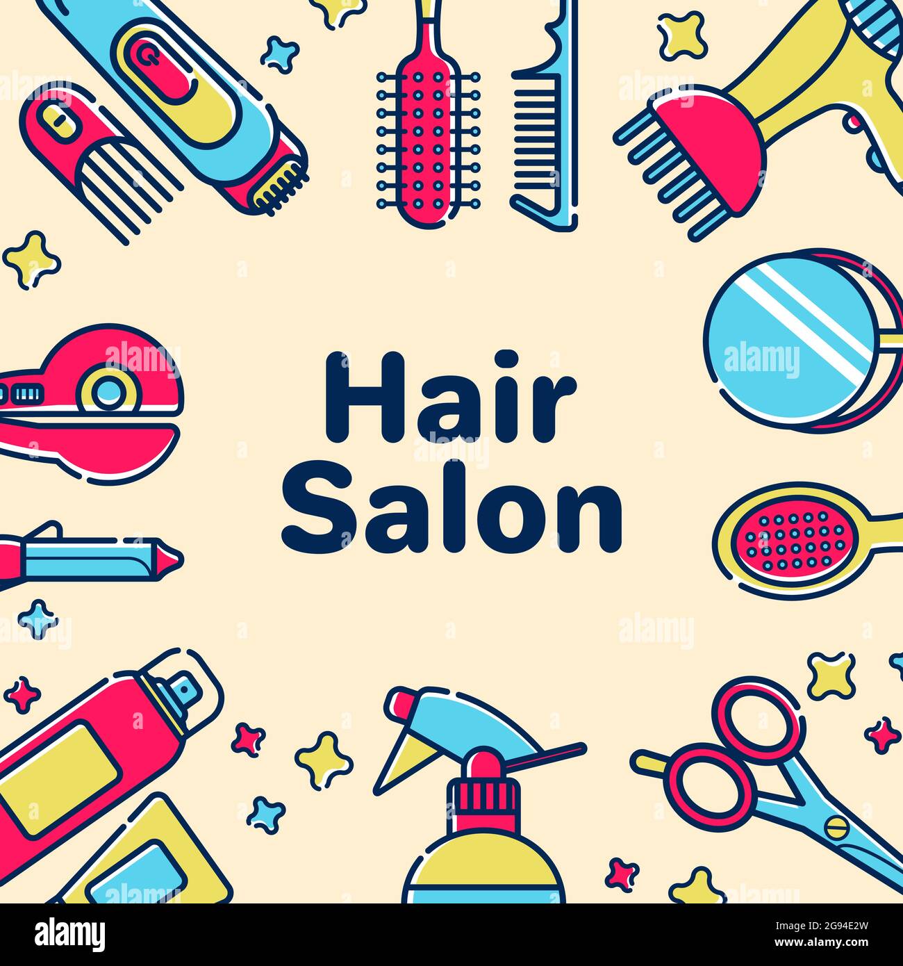 Icons for barber shop. Tools for the master in the beauty salon. Comb ...