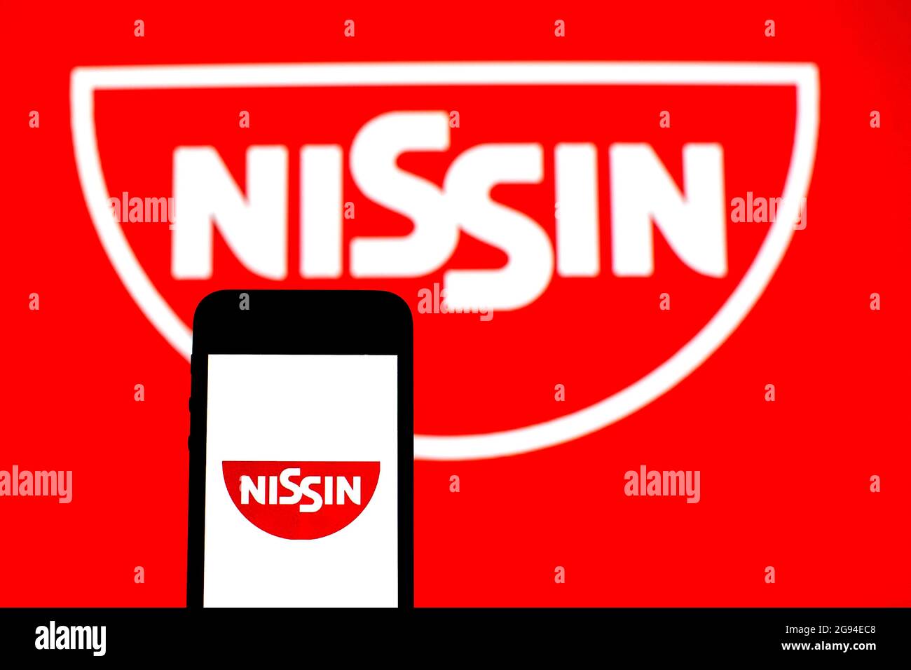 In this photo illustration a Nissin Food Products Corporation Limited ...
