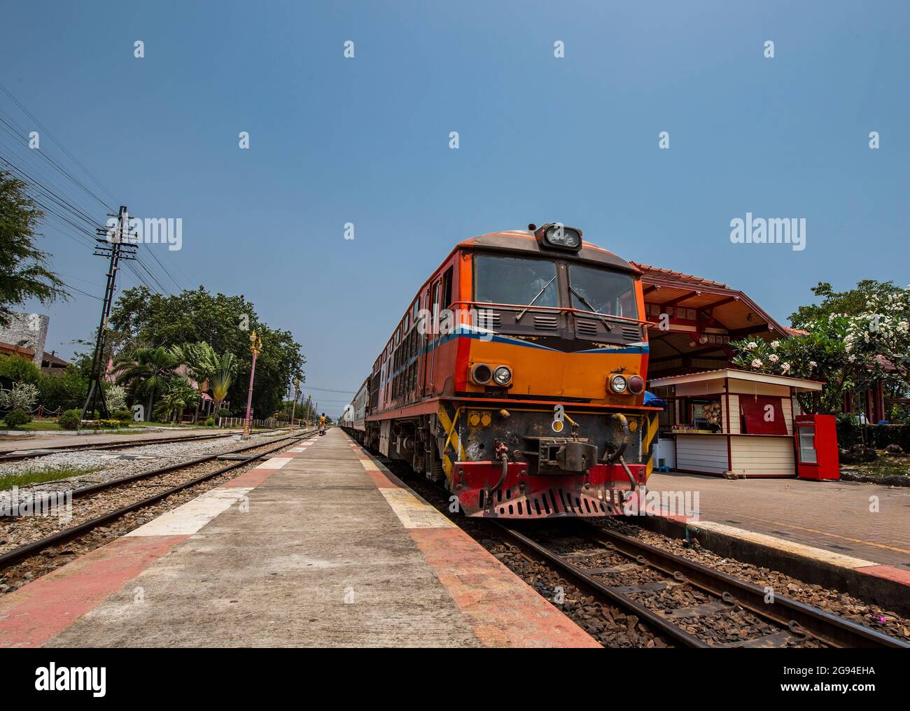 Diesel engine at the train station in Hua Hin Stock Photo - Alamy