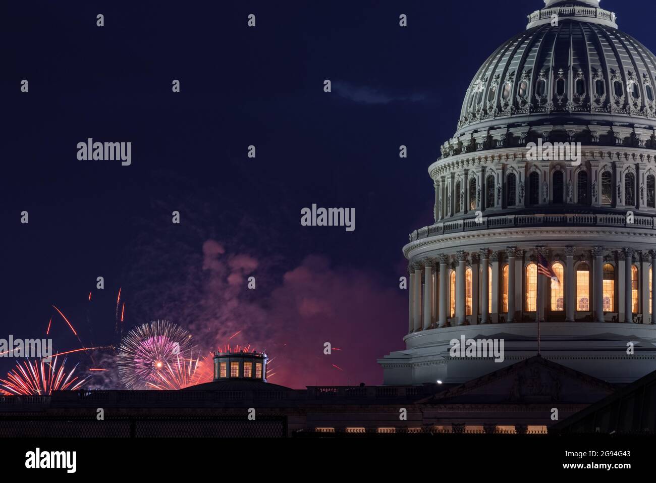 Fireworks over the United States Capitol on July 4, 2021 Stock Photo ...