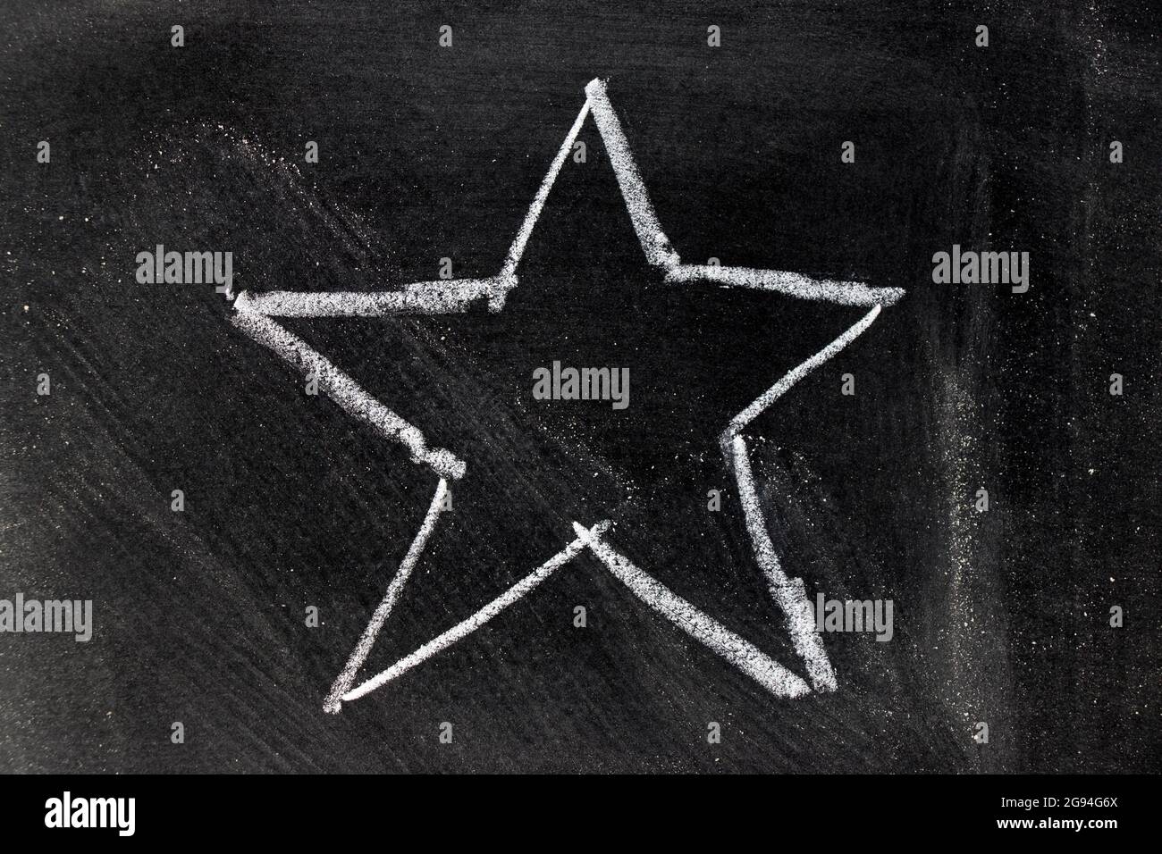 White chalk hand drawing in star shape on blackboard background Stock ...