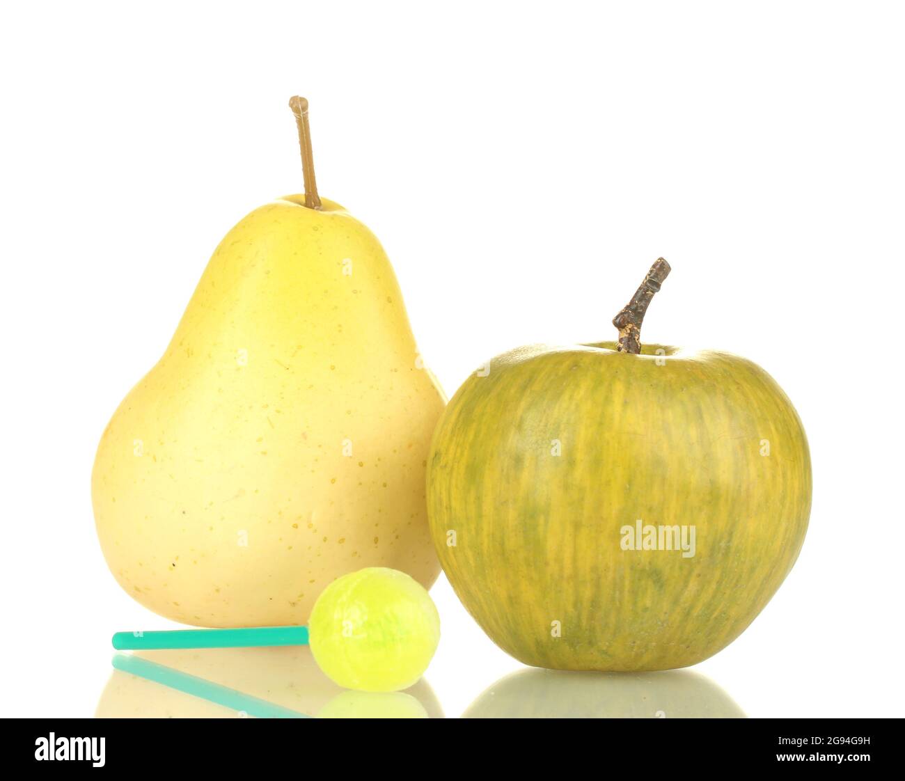 Lollipop with a taste of apple and pear isolated on white Stock Photo ...