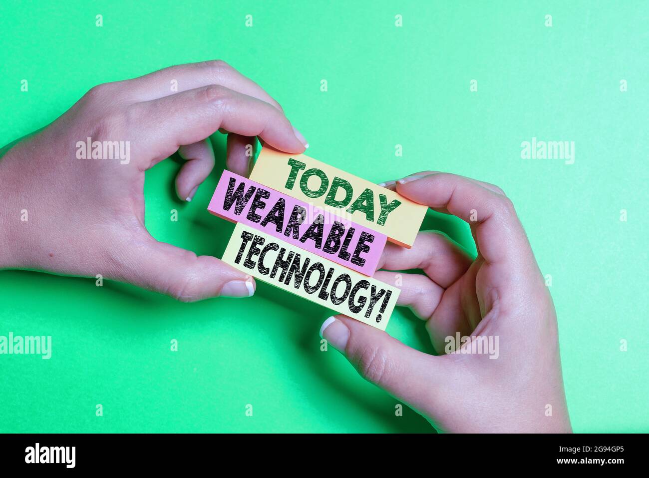 Conceptual caption Wearable Technology. Business concept electronic ...