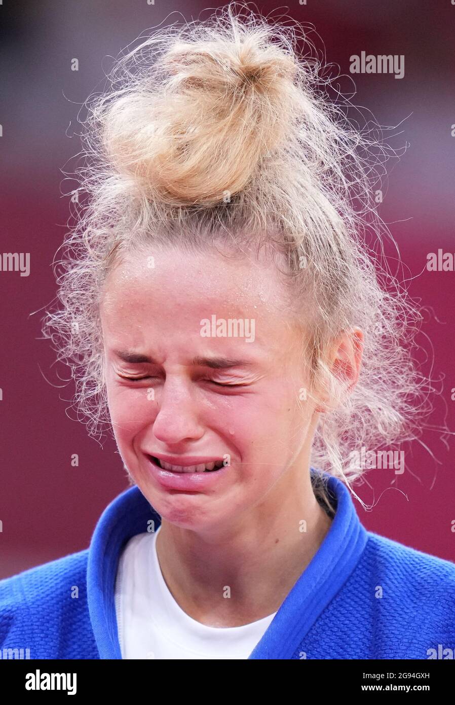 Tokyo, Japan. 24th July, 2021. Daria Bilodid of Ukraine reacts after ...