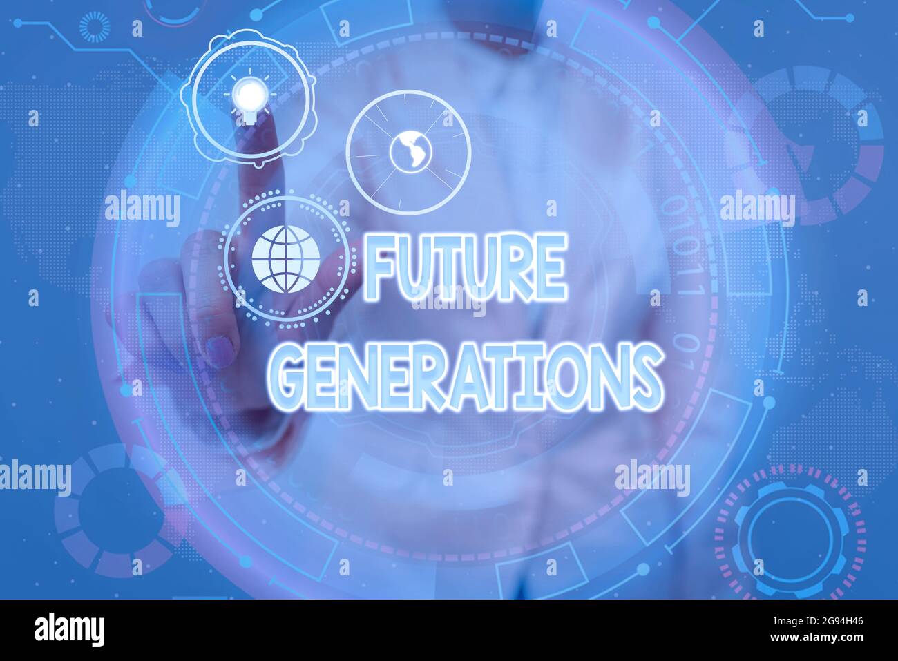 Sign displaying Future Generations. Business idea generations to come ...