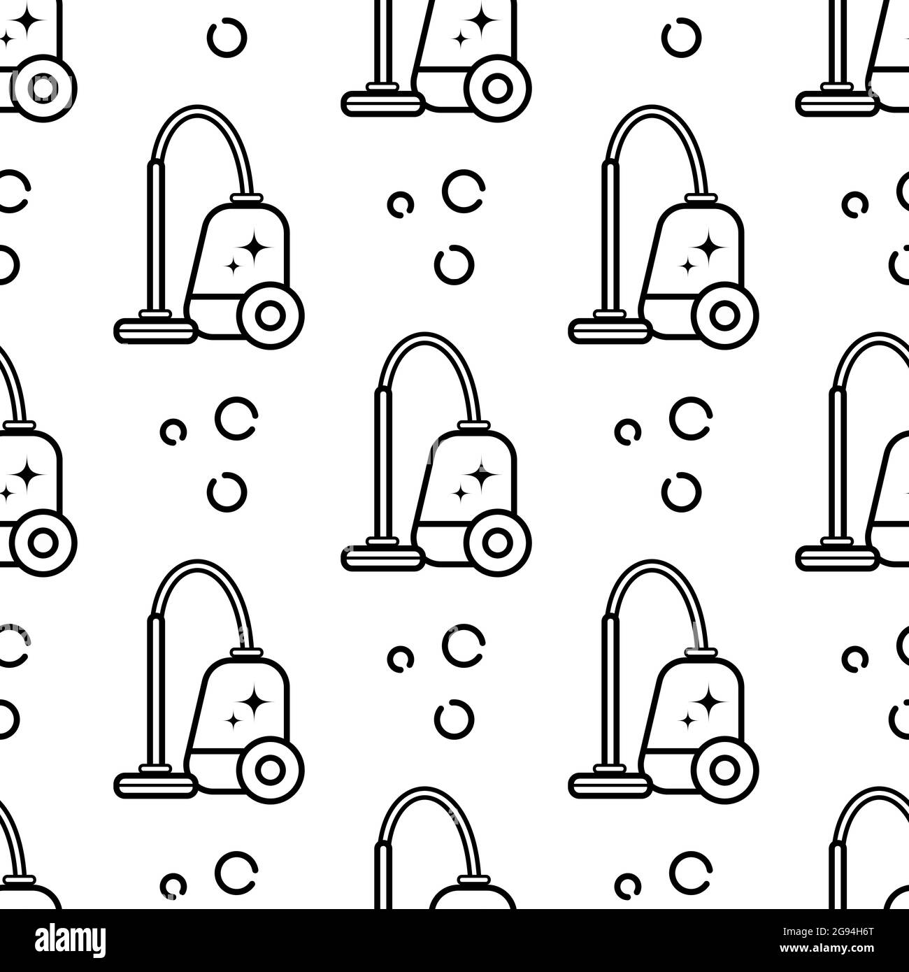Vector seamless pattern of accessories for cleaning the house. Flat ...