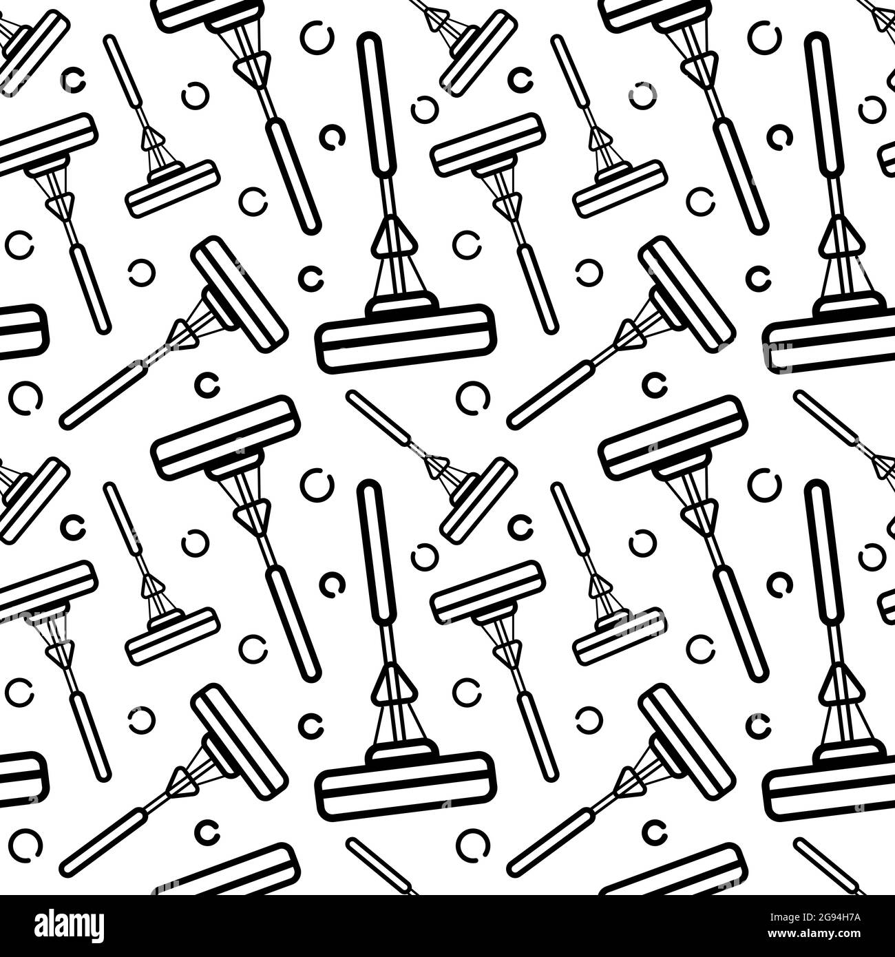 Vector seamless pattern of accessories for cleaning the house. Flat ...