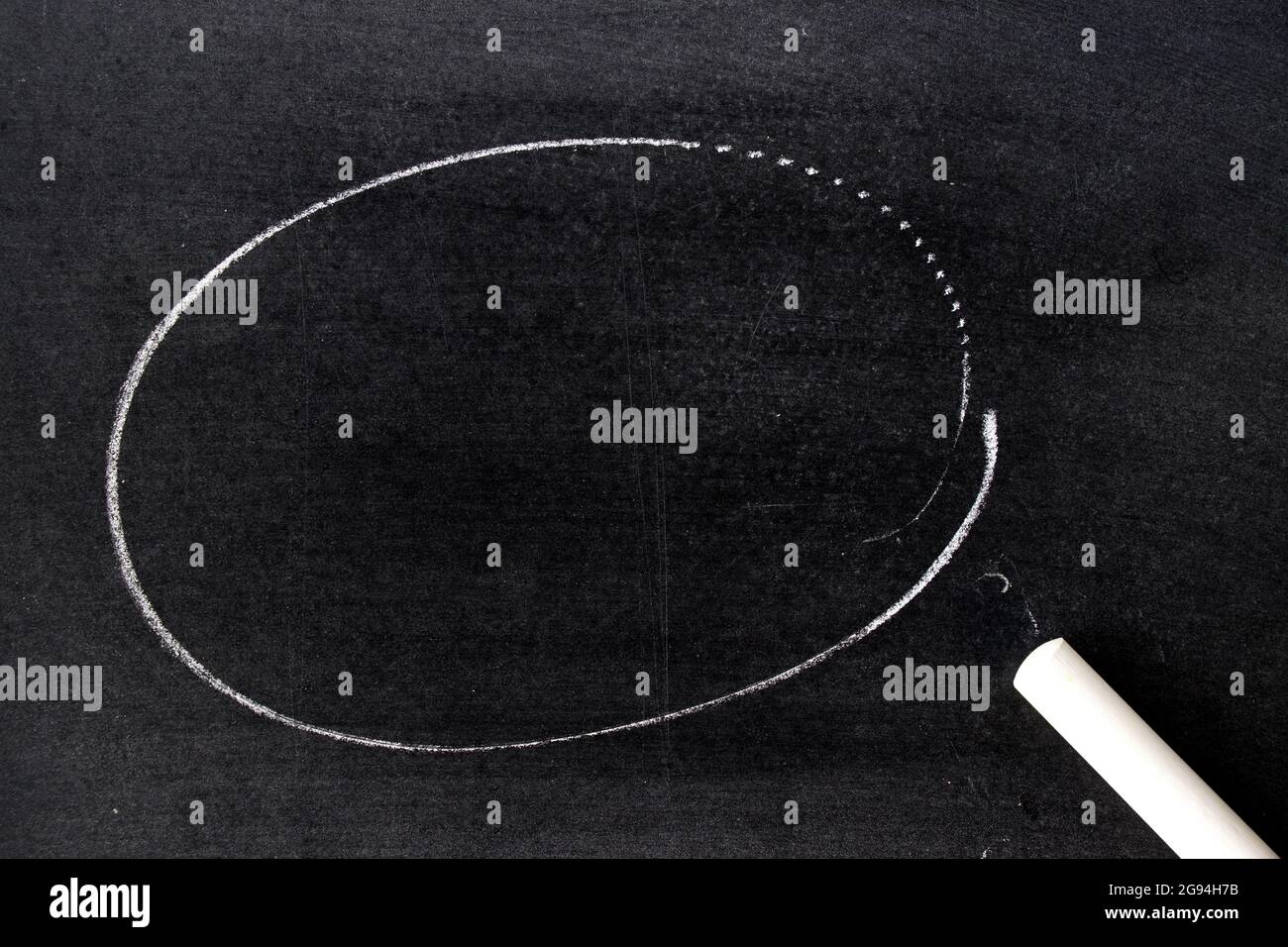 White chalk hand drawing in circle shape on blackboard background Stock ...