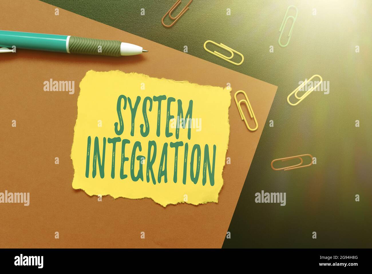 Text sign showing System Integration. Business overview process of ...