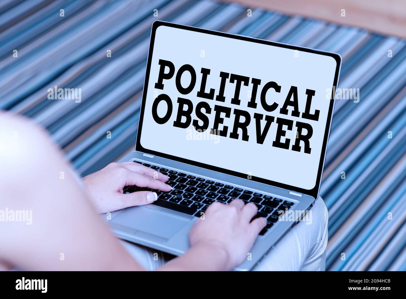 Sign displaying Political Observer. Business concept communications ...