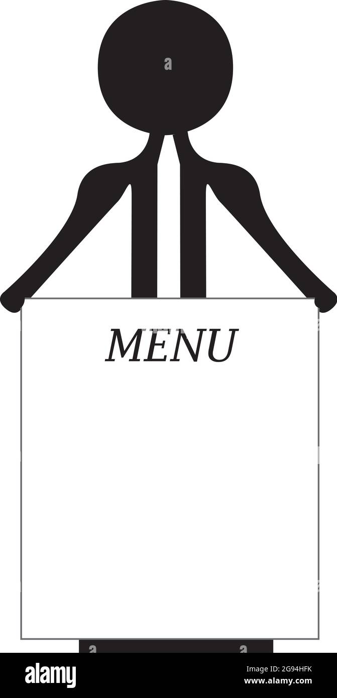 man with a menu showing for example use in restaurant Stock Vector ...