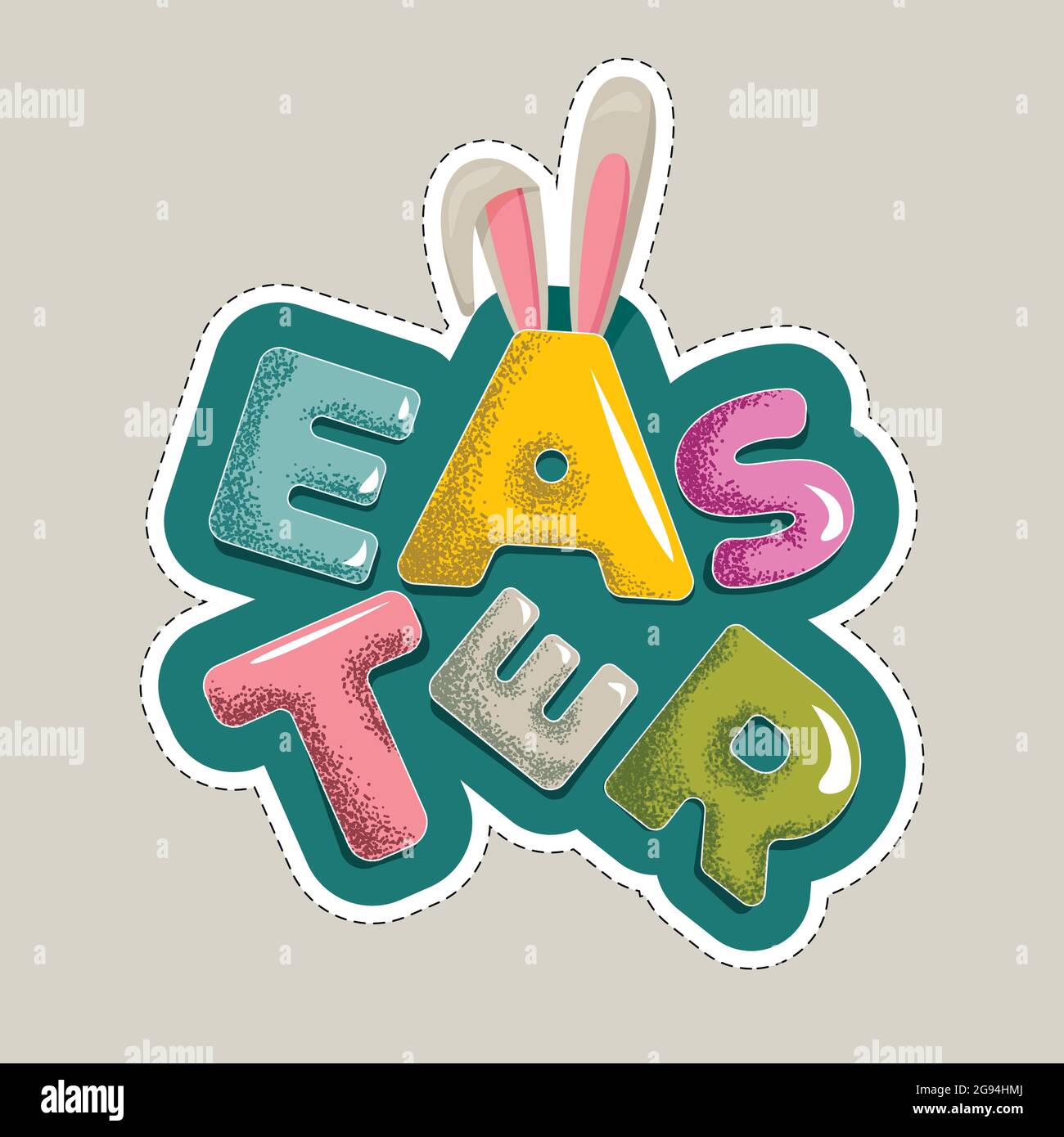 Vector flat letters on the theme of Easter in cartoon style Stock ...