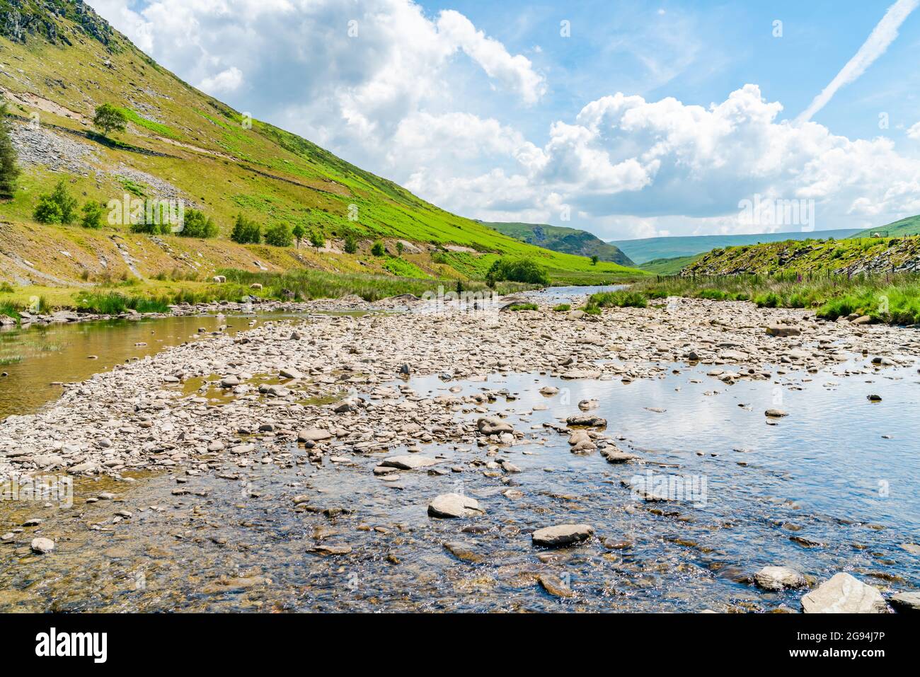 View of beautiful Welsh countryside in Elan Valley, Powys, Wales Stock ...