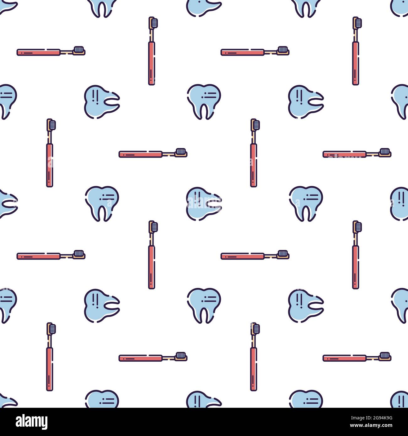 Vector seamless pattern on dental theme. Teeth and equipment for ...
