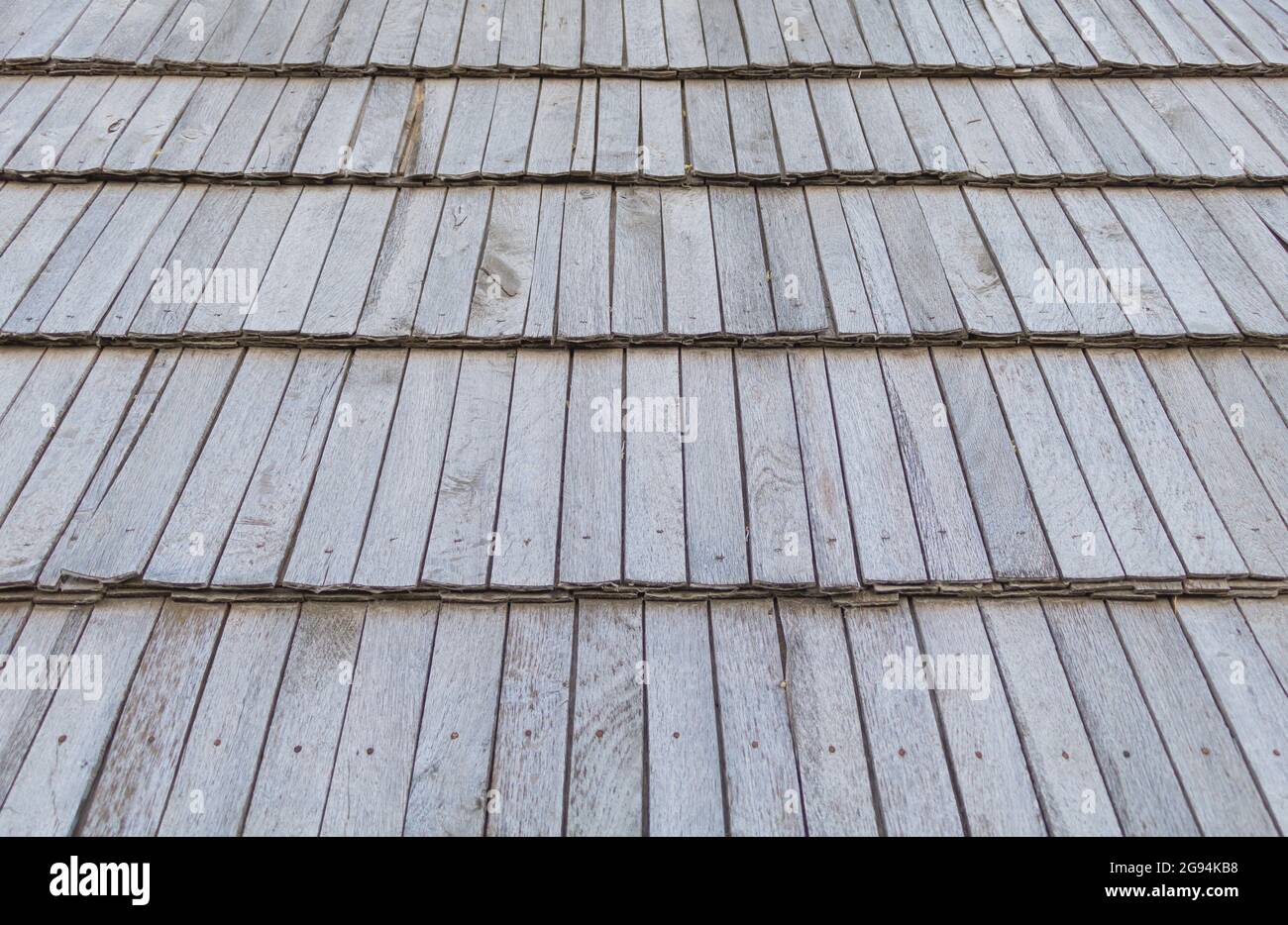 Closeup of an old wooden plank roof Stock Photo - Alamy