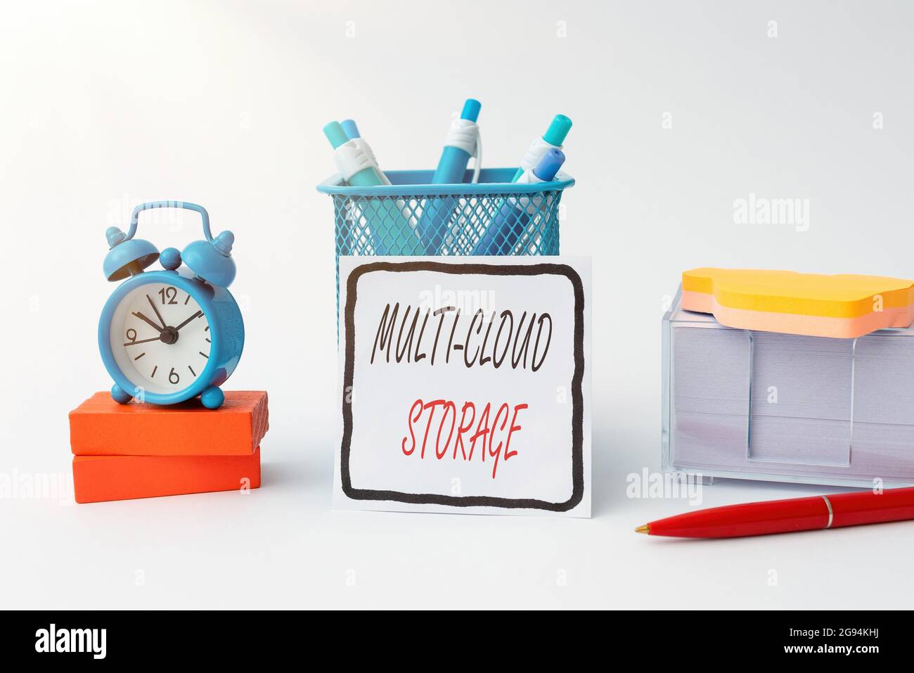 Sign Displaying Multi Cloud Storage Word Written On Use Of Multiple Cloud Computing And Storage