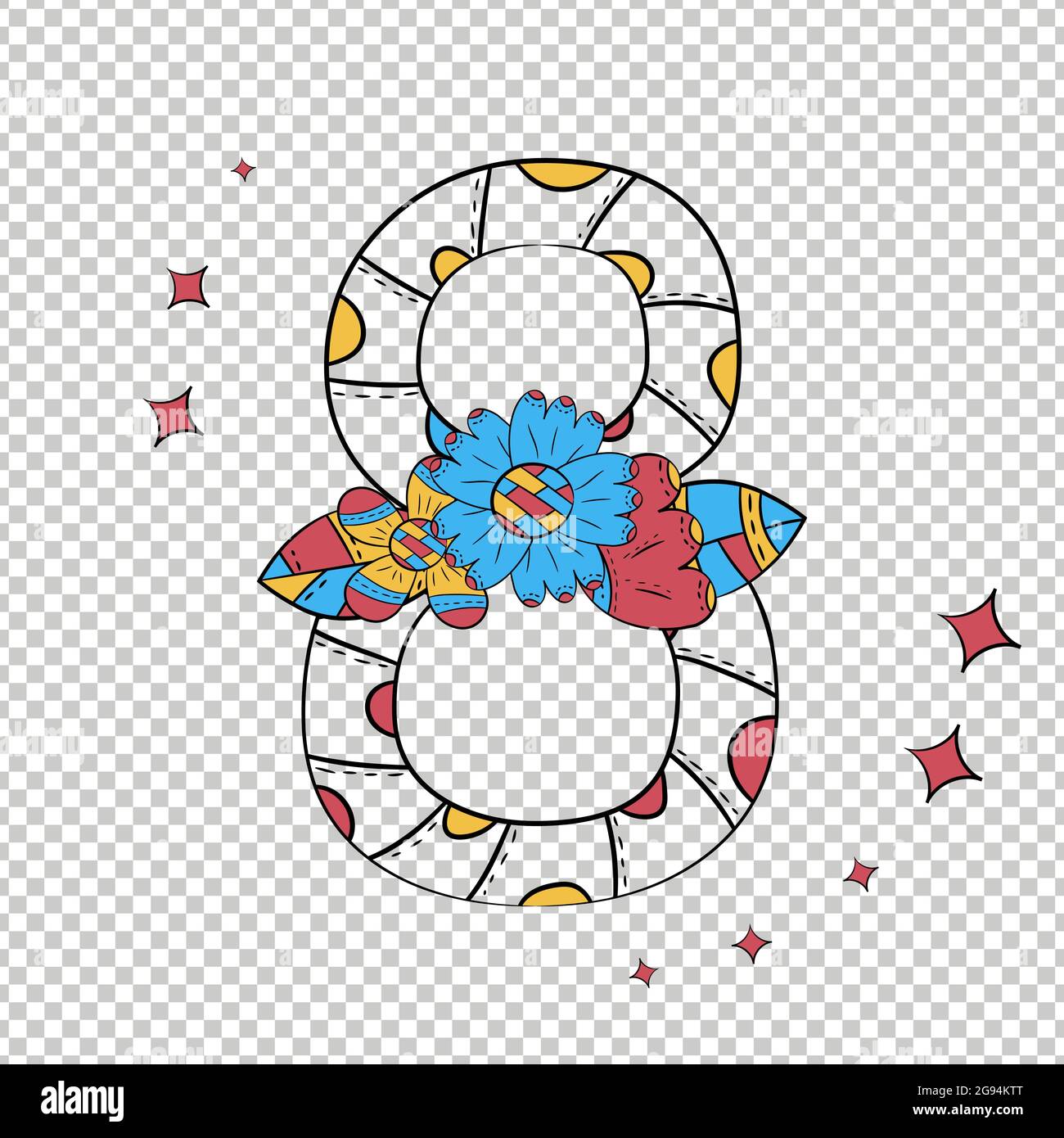 Vector figure eight in Scandinavian style hand-drawn. With a pattern ...