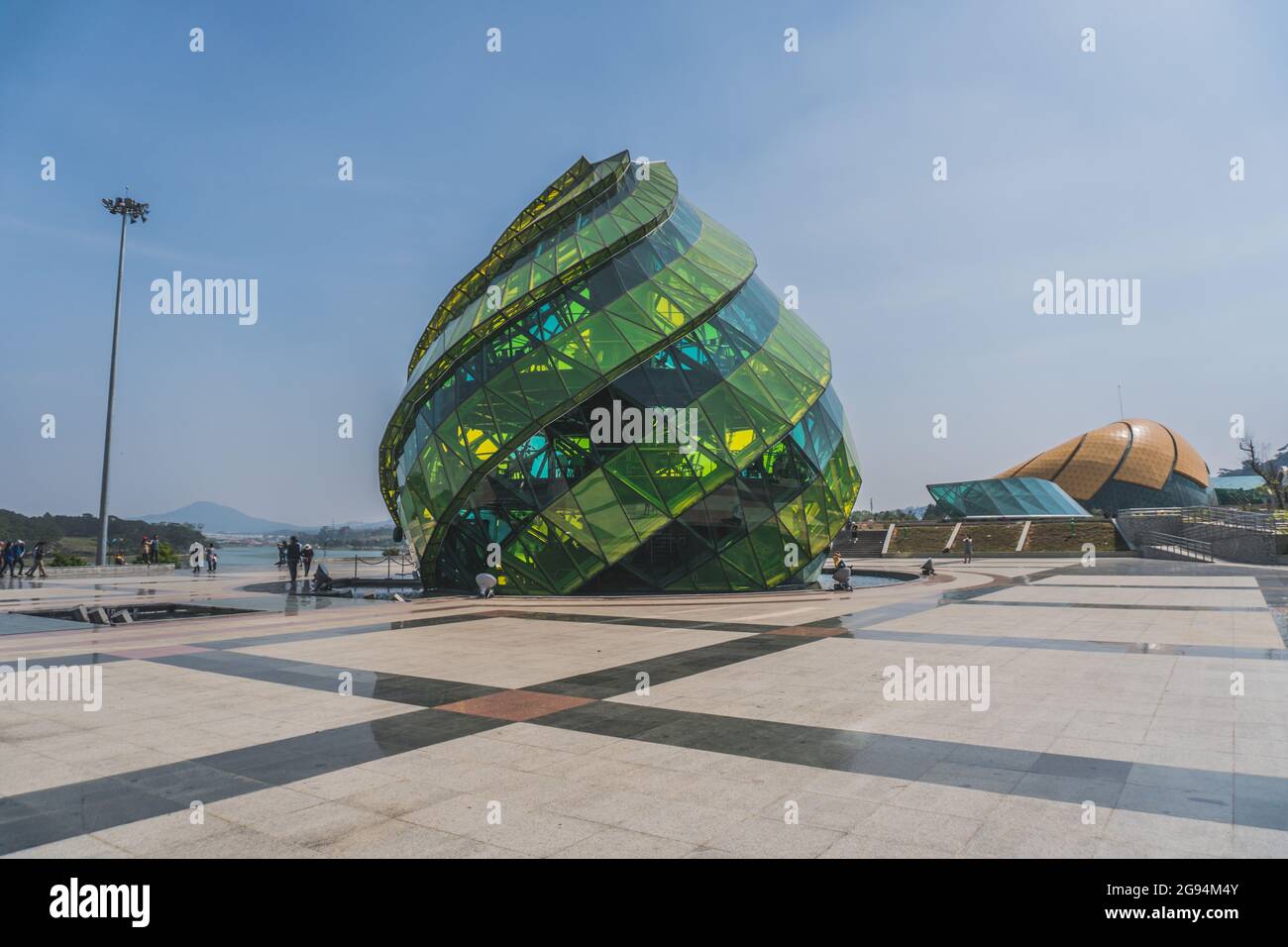 Glass Pavilion in the form of a flower bud of the artichoke in the Lam ...