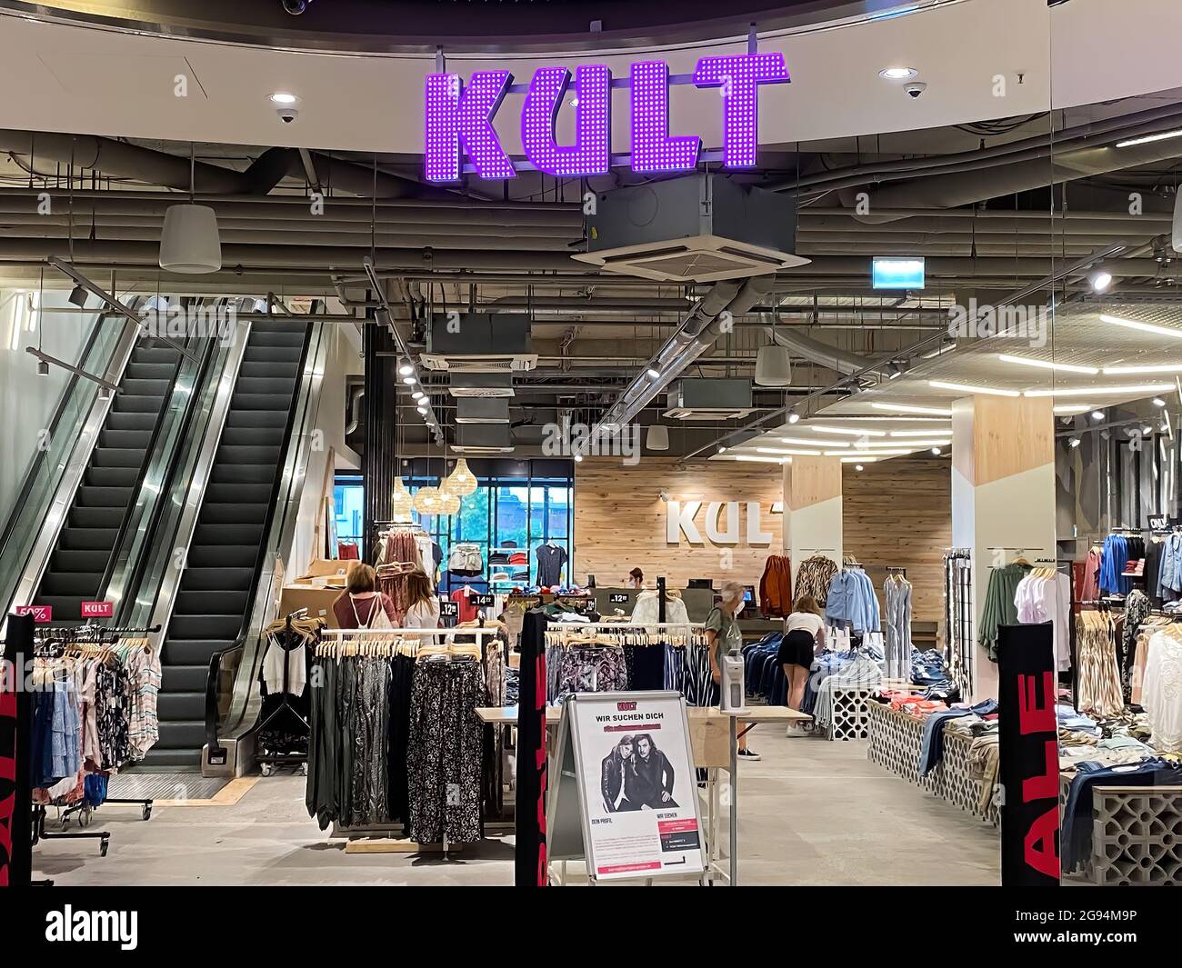 Monchengeldbach, Germany - July 24. 2021: View on store entrance with ...
