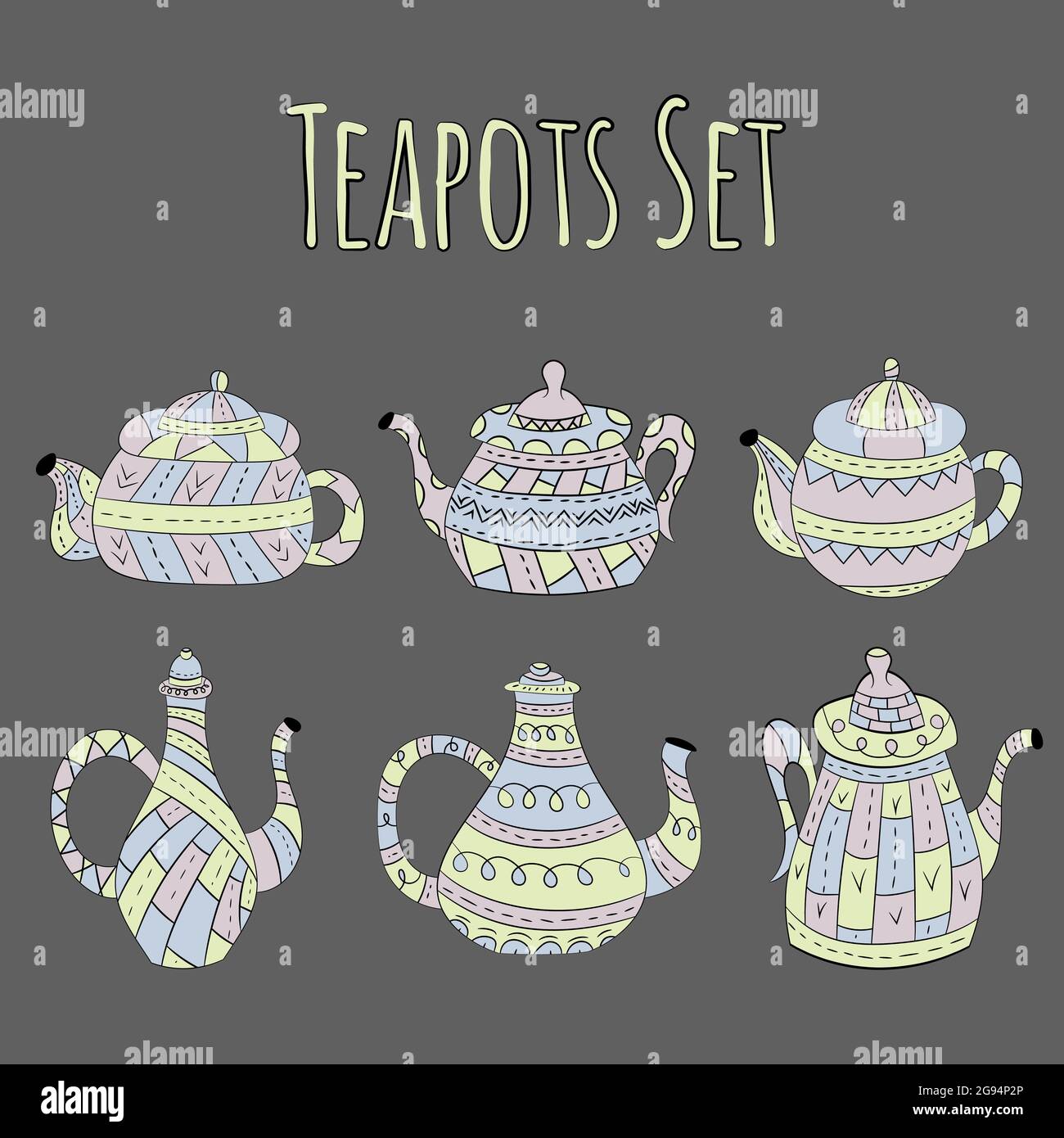 Pile of teapots Stock Vector Images - Alamy