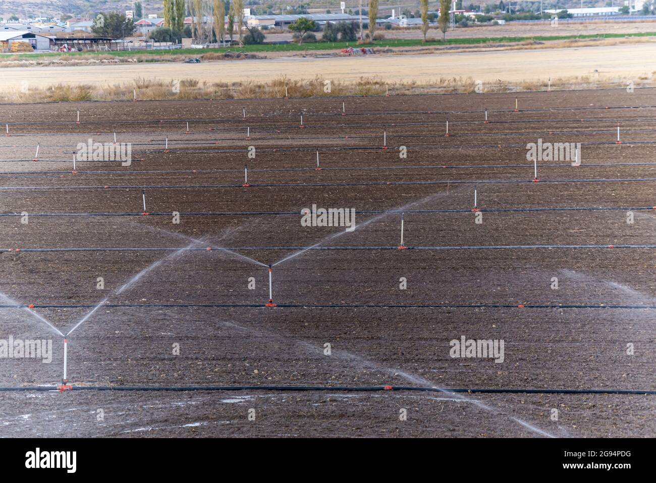 Agricultural smart irrigation technology in the field Stock Photo - Alamy