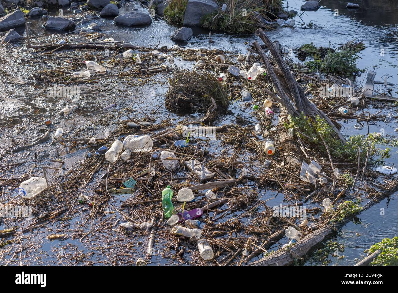 Polluted water in the river; environmental problems Stock Photo - Alamy