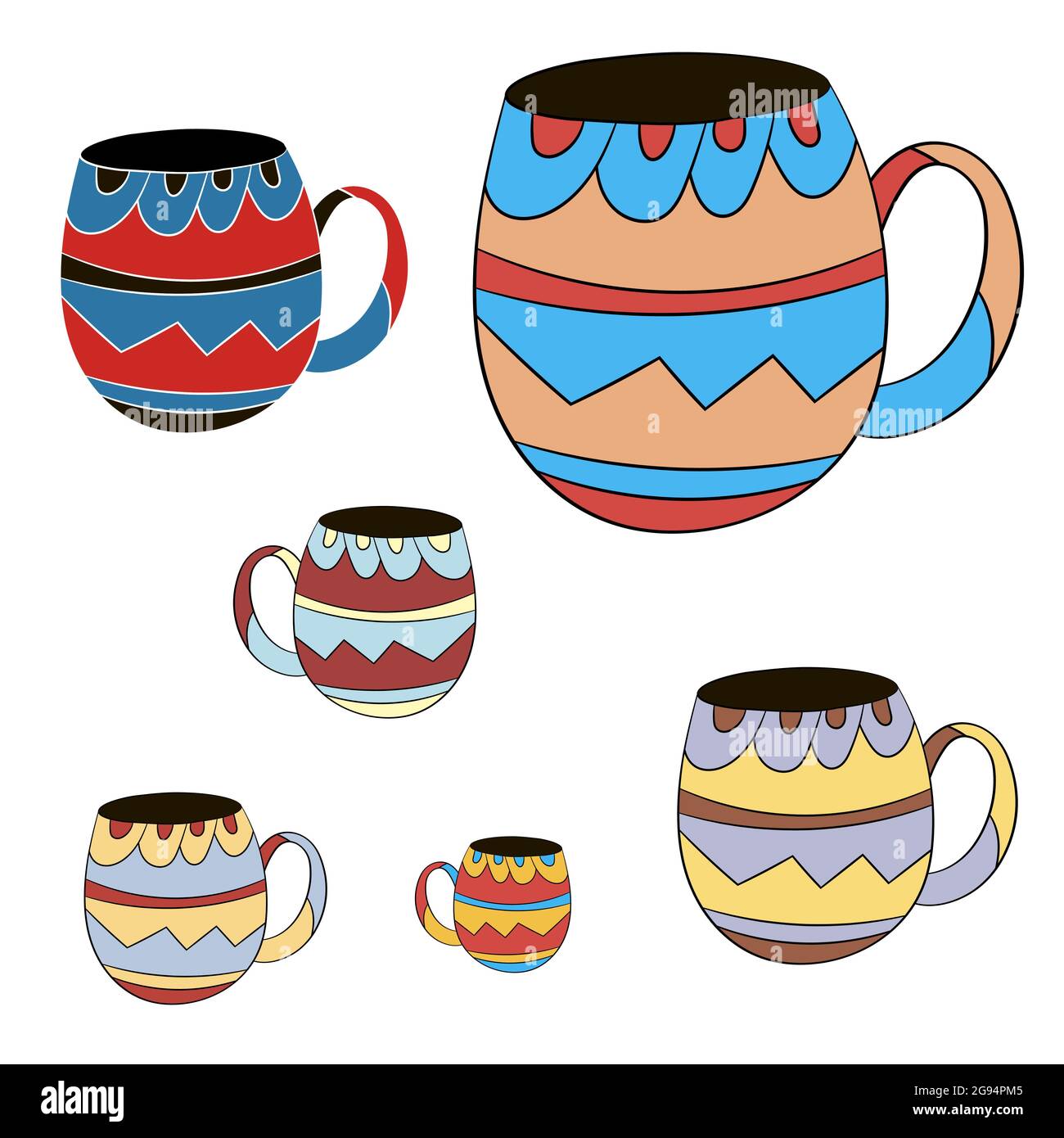 Coffee cups pile Stock Vector Images - Alamy