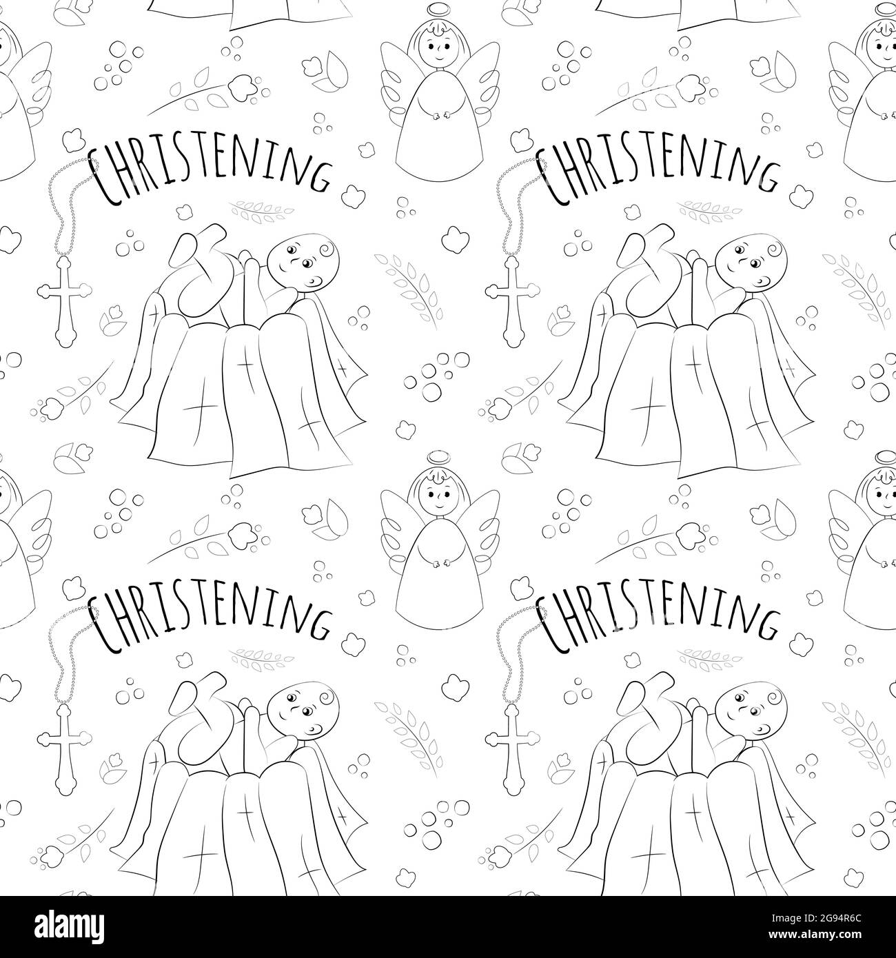 Vectron seamless pattern of elements drawn manually in the style of ...