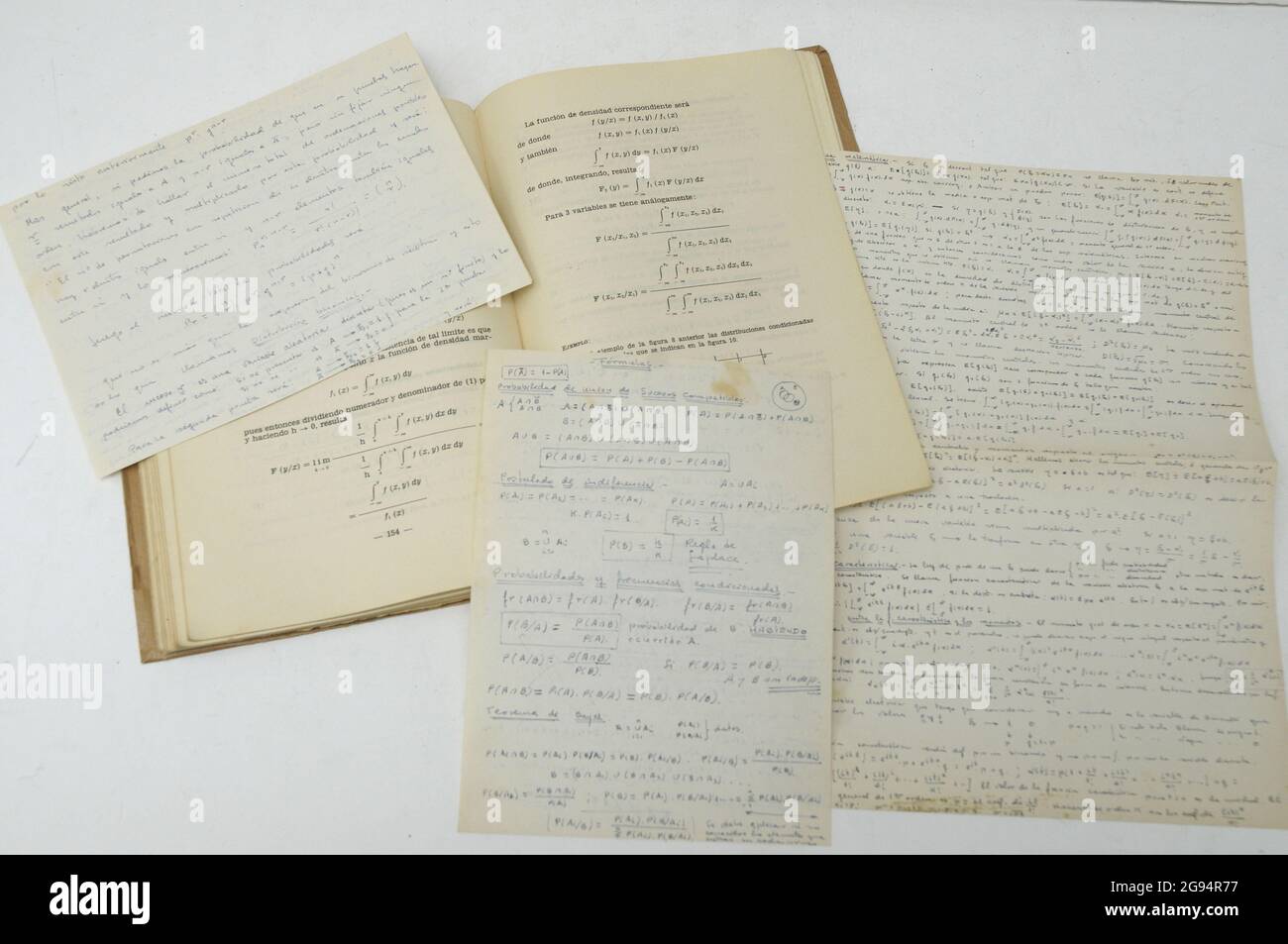 mathematical hope, probabilities, manuscript, formulas, calculations ...