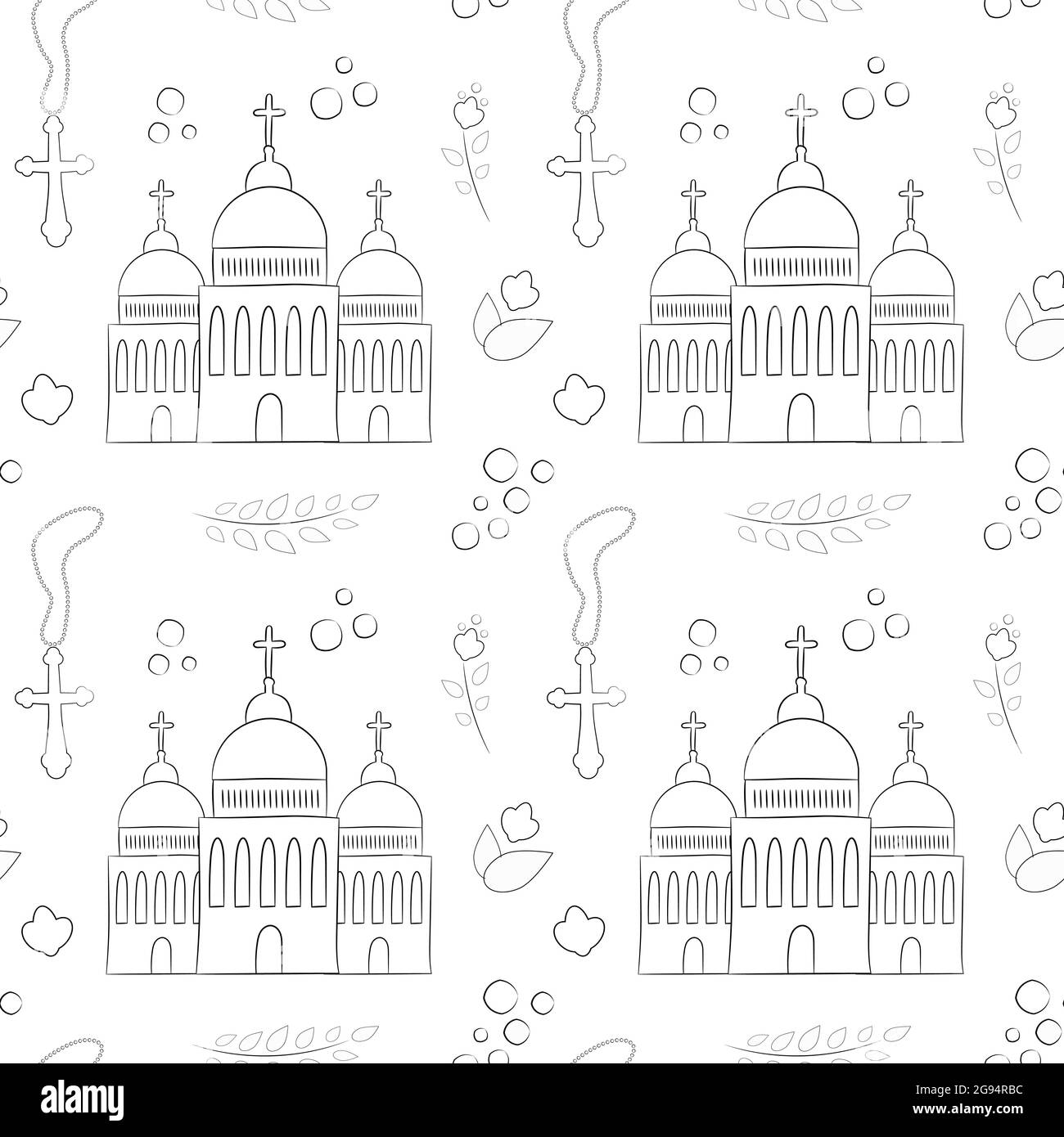 Vectron seamless pattern of elements drawn manually in the style of ...