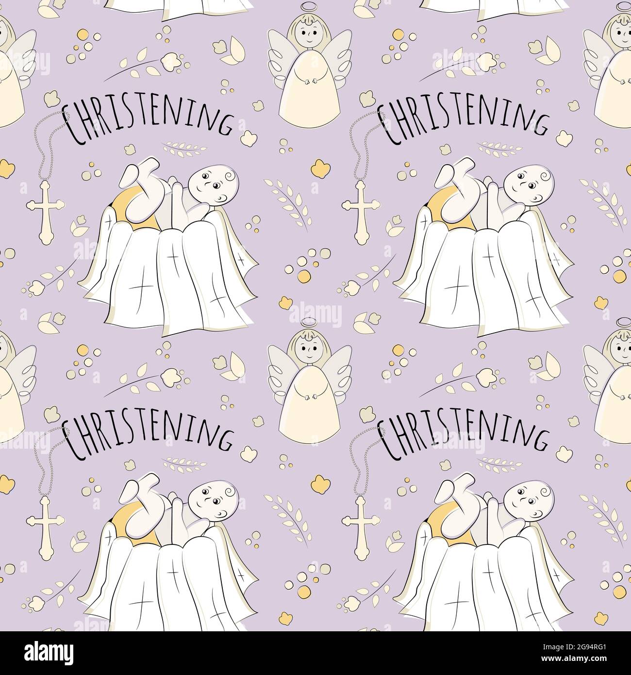 Vectron seamless pattern of elements drawn manually in the style of ...