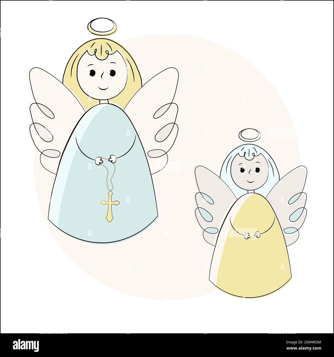 Vector angels on a white background. Hand-drawn in the style of doodle ...