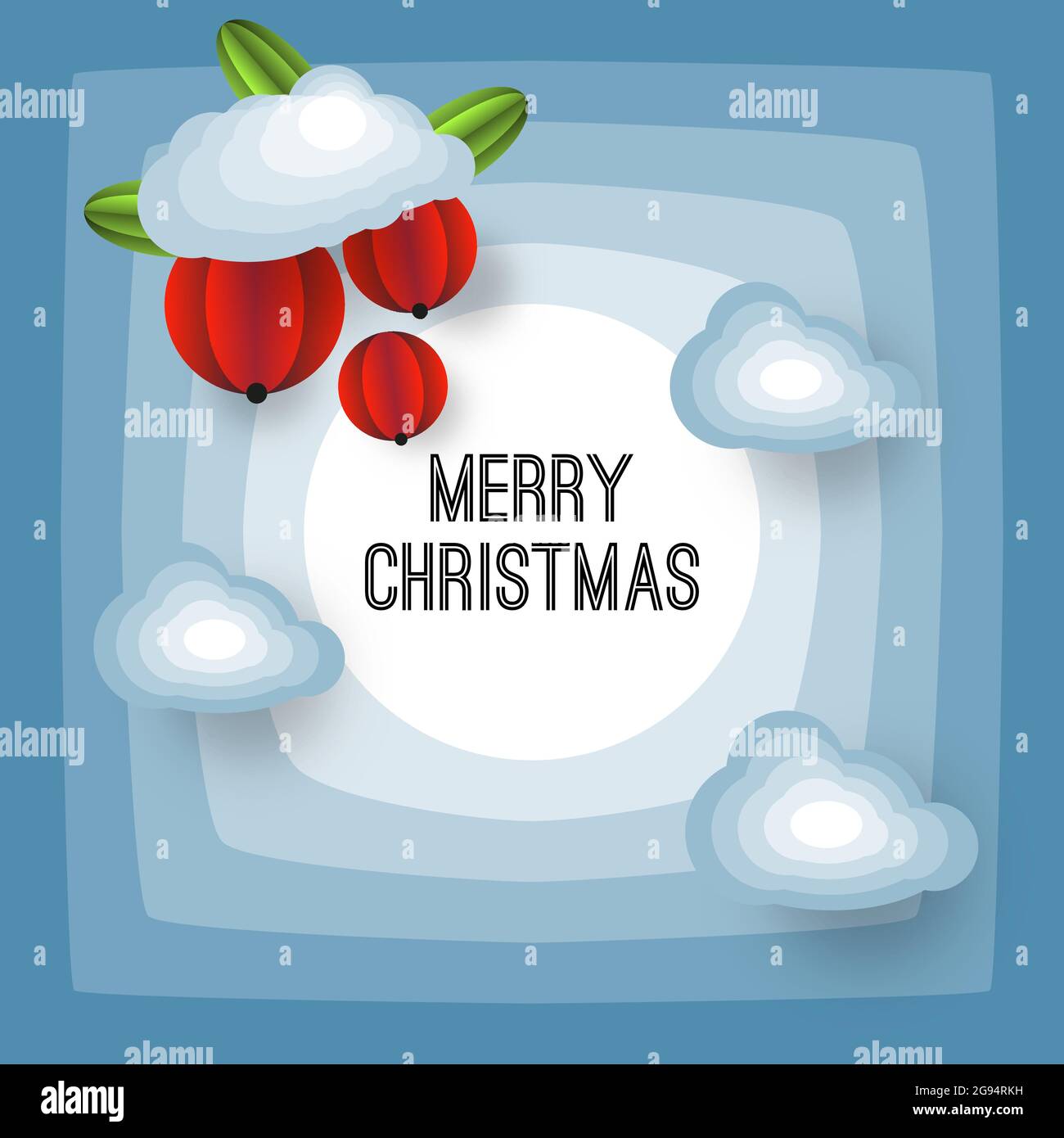 Vector winter card. Rowan branch and congratulations on Christmas Stock ...